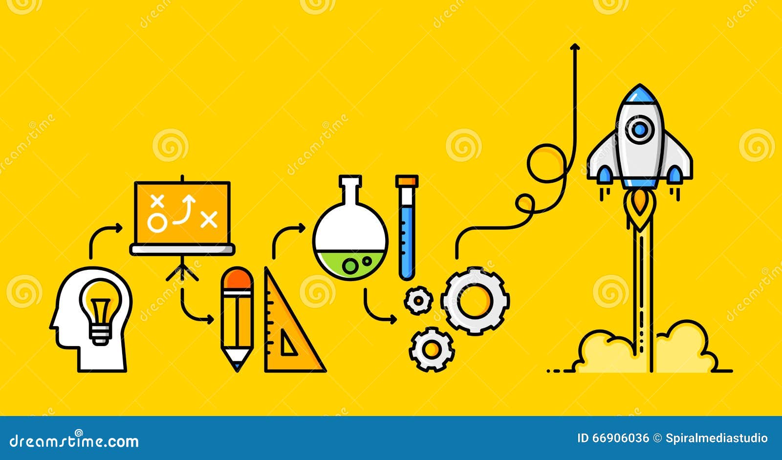 Line Design. Project Process Stock Vector - Illustration of design ...