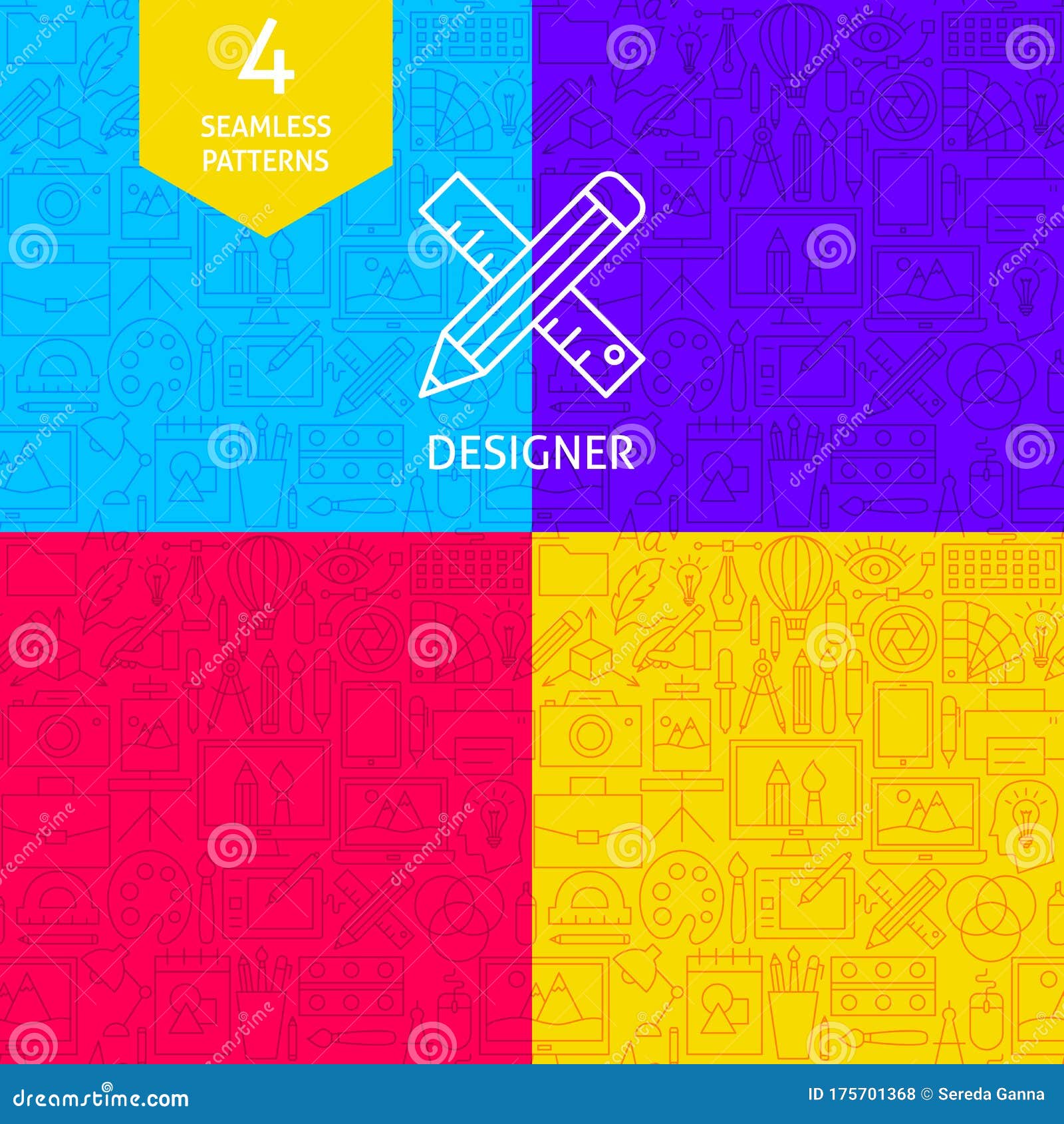 Line Designer Patterns stock vector. Illustration of printer - 175701368