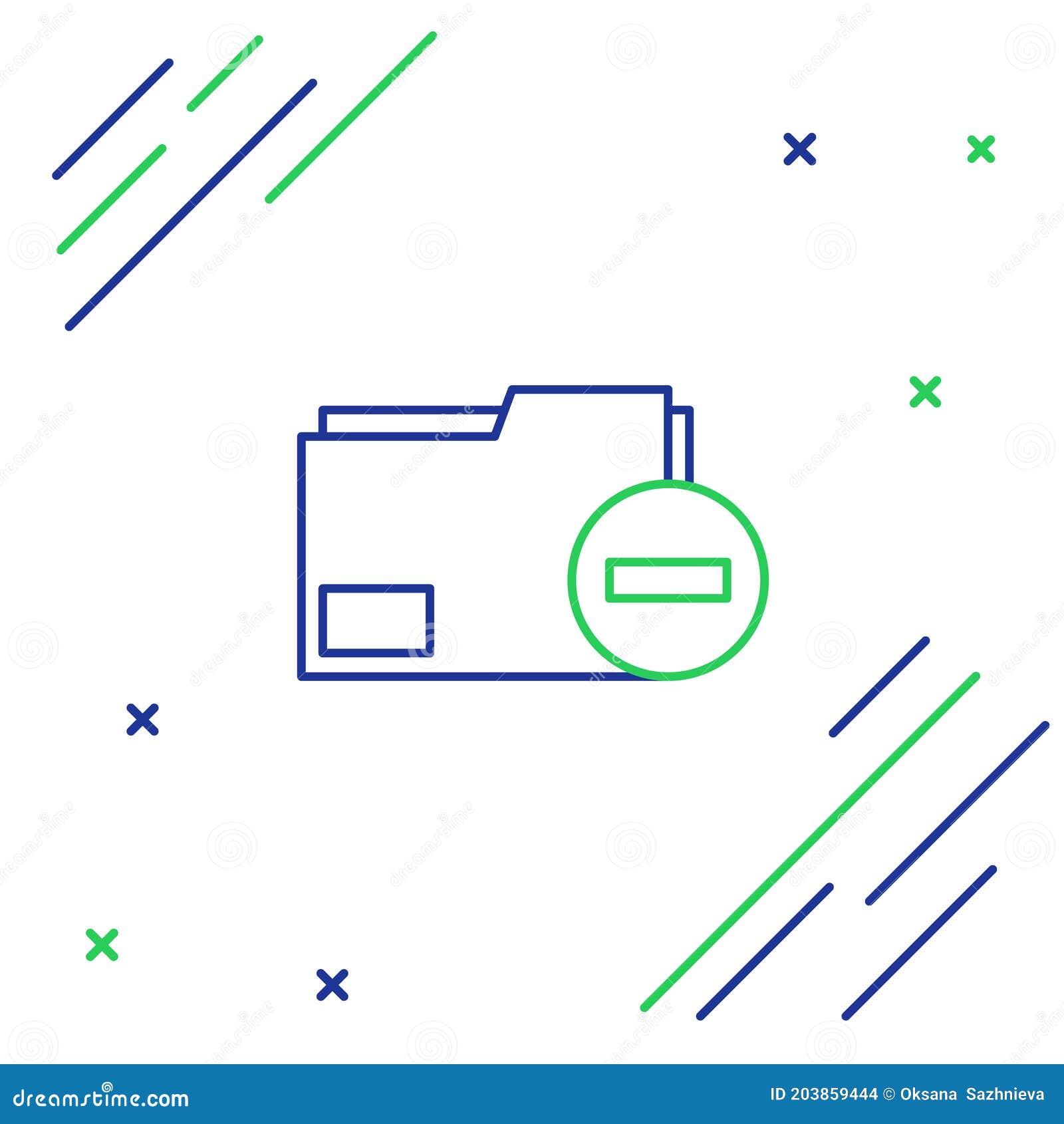 Line Document Folder with Minus Icon Isolated on White Background ... Line Document Folder with Minus Icon Isolated on White Background ...