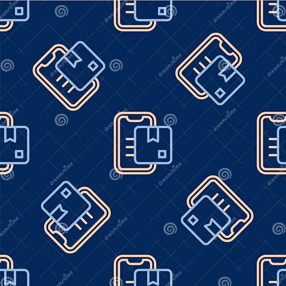 Line Document Tracking Marker System Icon Isolated Seamless Pattern on ...