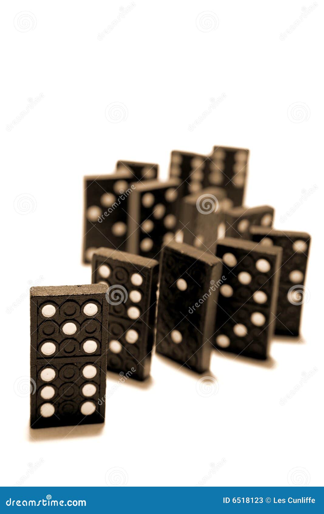 Line of dominoes stock image. Image of spots, game, balanced - 6518123
