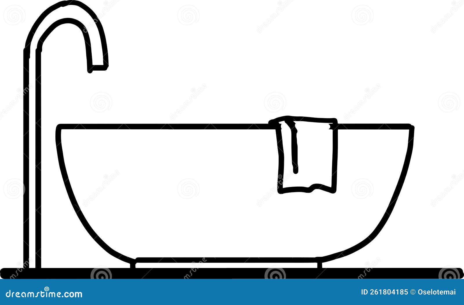 Line Drawing Bathtub Icon,white Bathtub Pattern Stock Vector ...