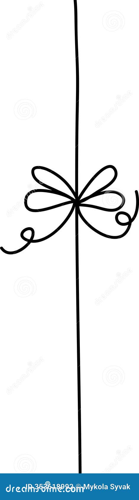 Line Drawing Bow Gift Ribbon Stock Illustration - Illustration of ...
