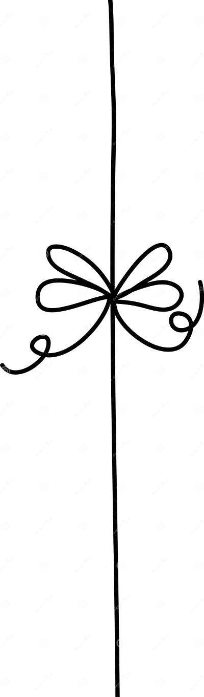 Line Drawing Bow Gift Ribbon Stock Illustration - Illustration of ...