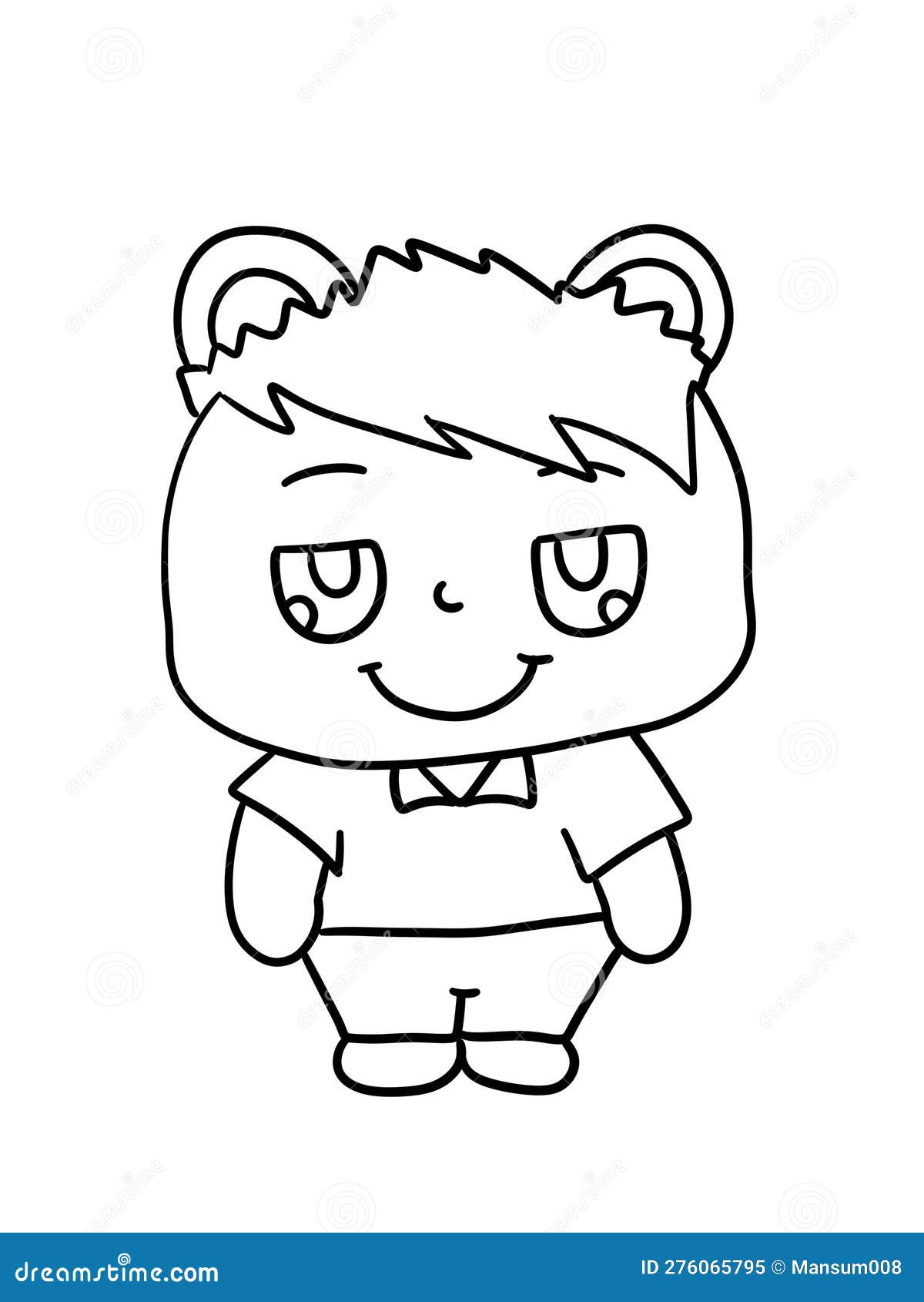 Line Drawing of a Boy Cartoon Stock Illustration - Illustration of ...