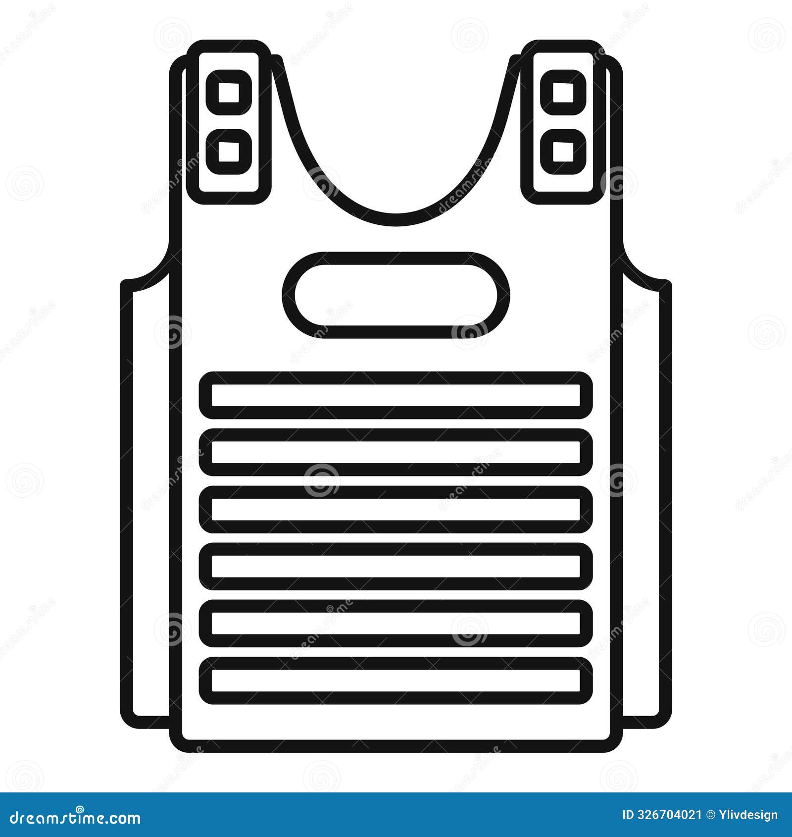 Bulletproof Vest Offering Protection from Gunfire Stock Illustration ...