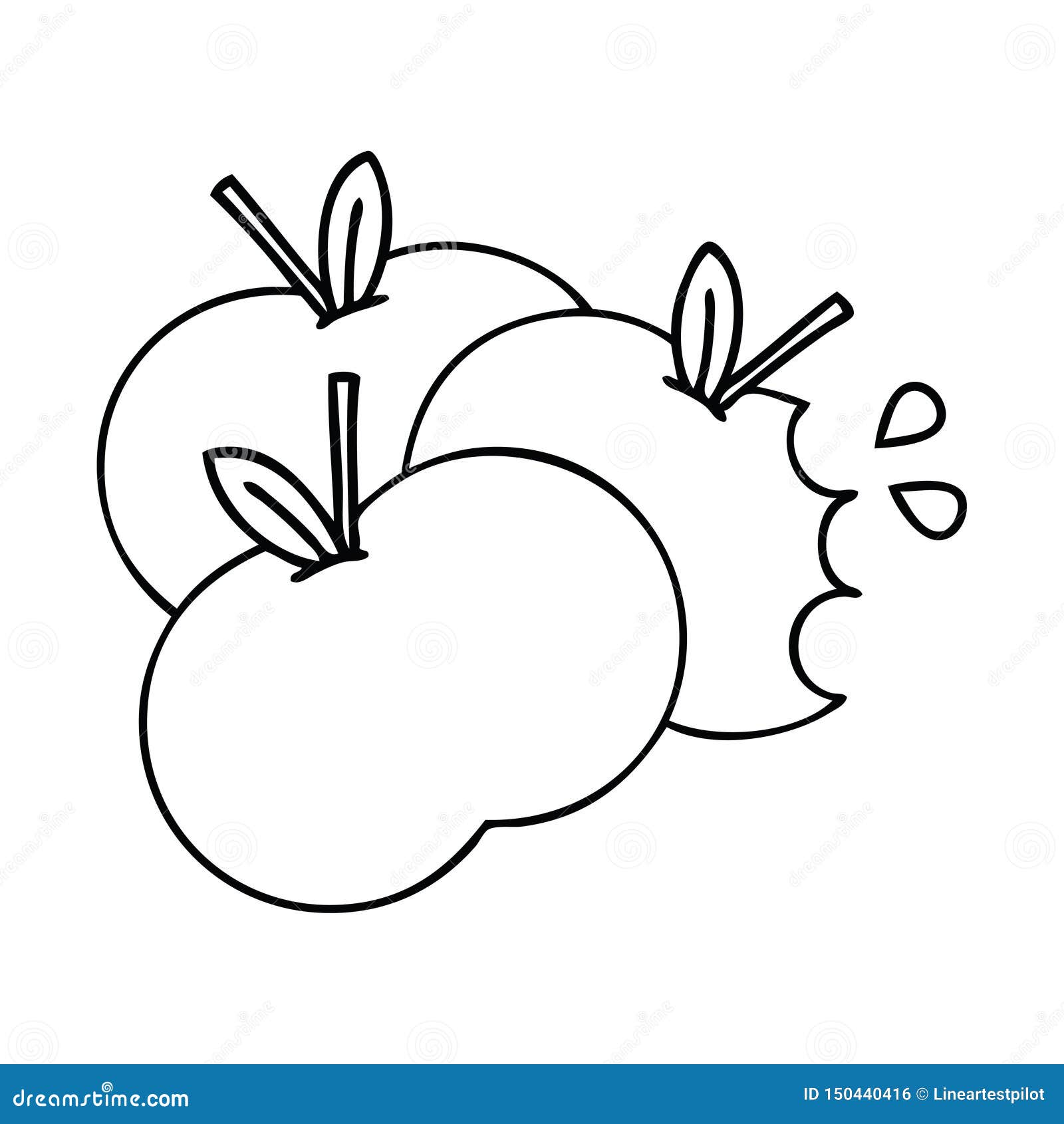 Line Drawing Cartoon of a Apples Stock Vector - Illustration of clipart ...