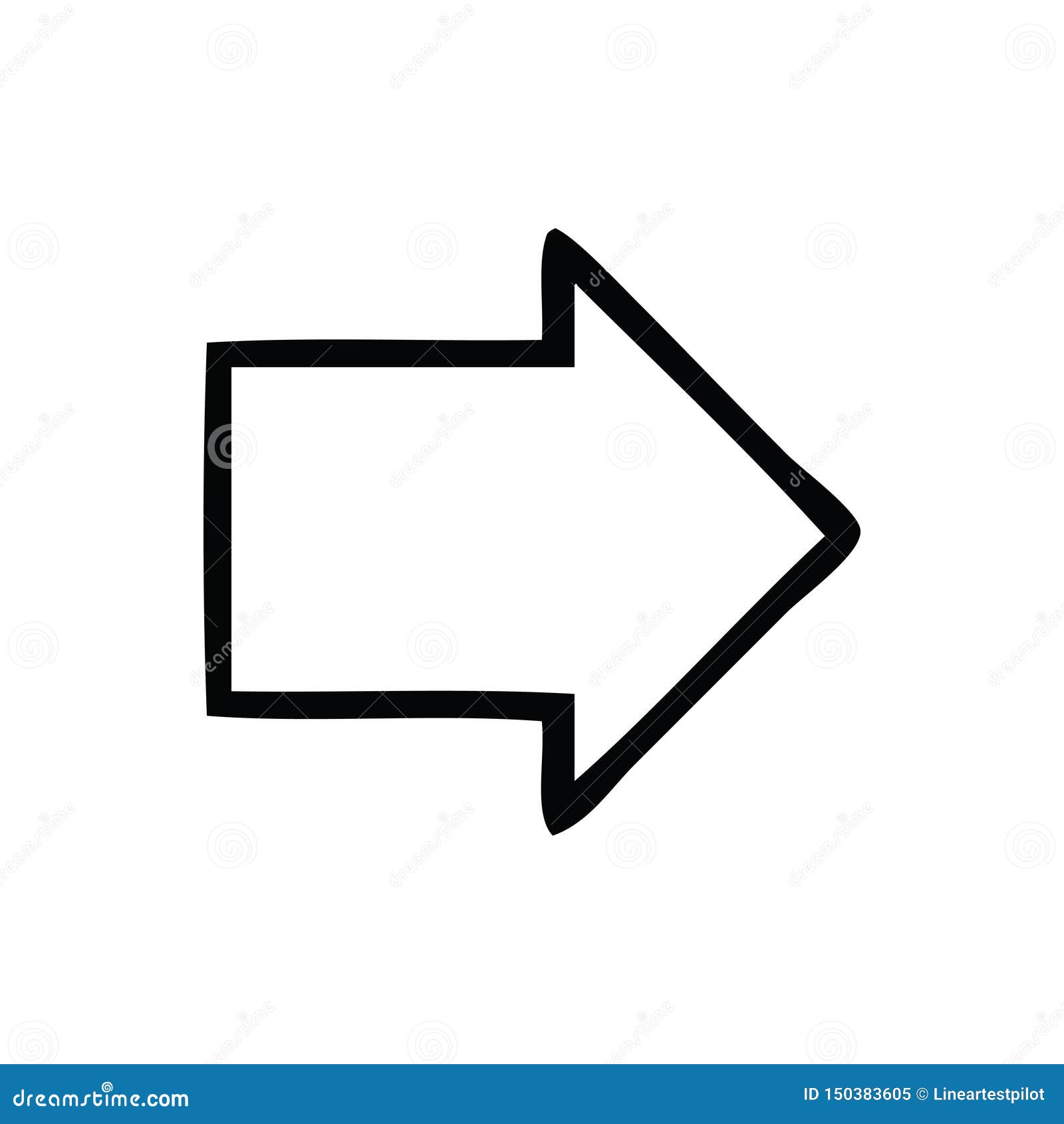 Line Drawing Cartoon of a Arrow Symbol Stock Vector - Illustration of ...