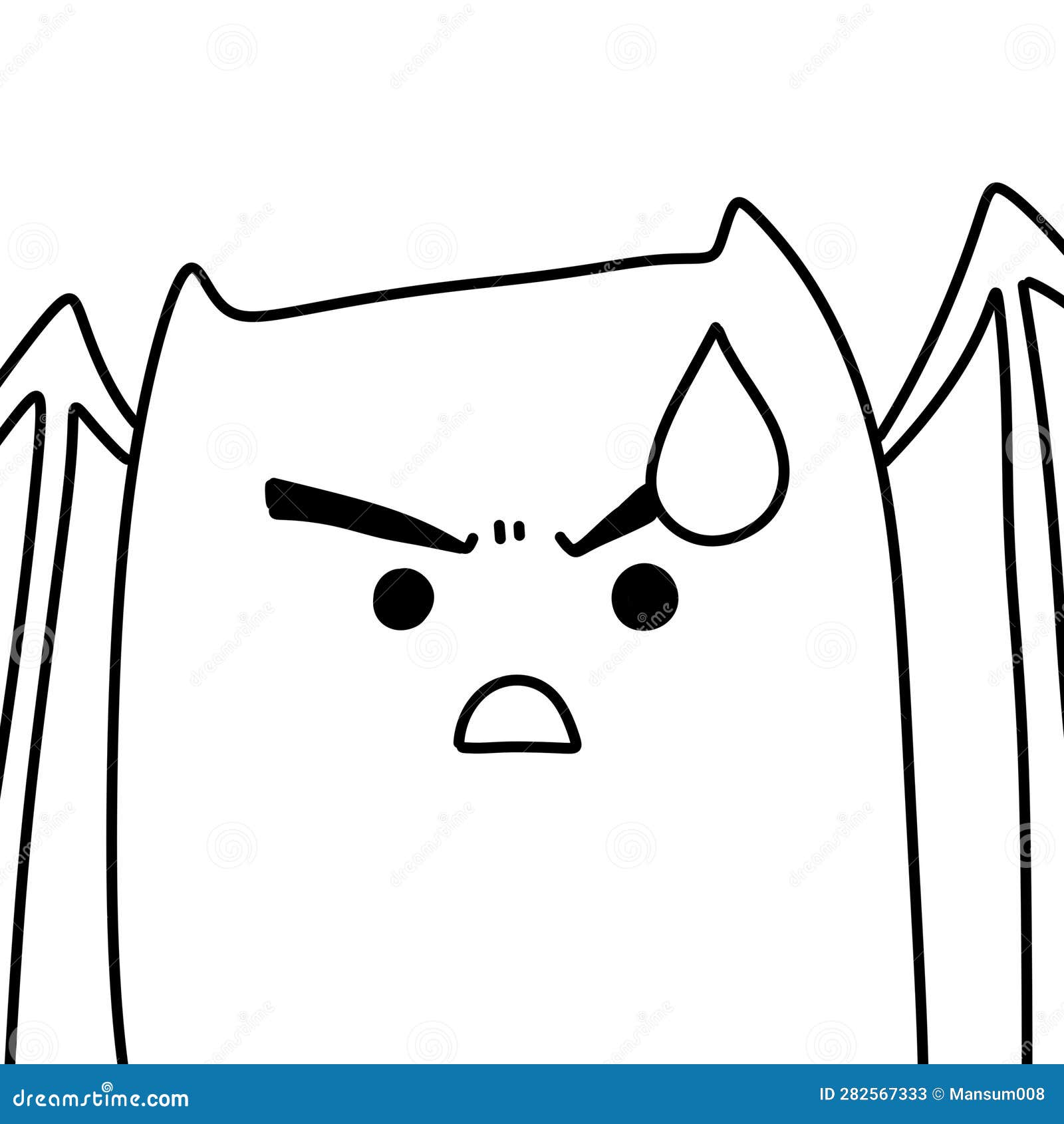 Line Drawing Cartoon of a Bat for Coloring Stock Illustration ...
