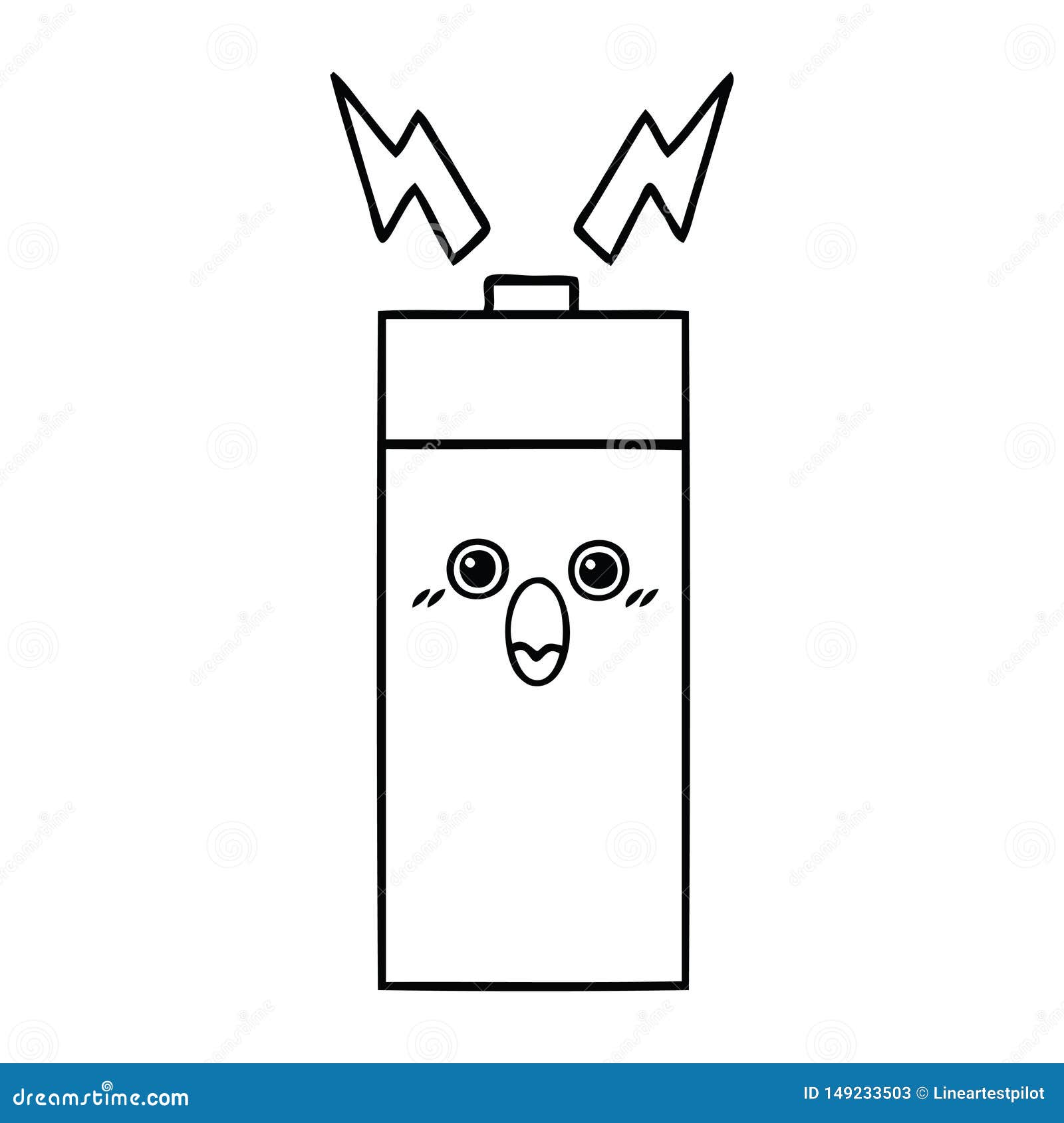 Line Drawing Cartoon Battery Stock Vector - Illustration of clip, retro ...