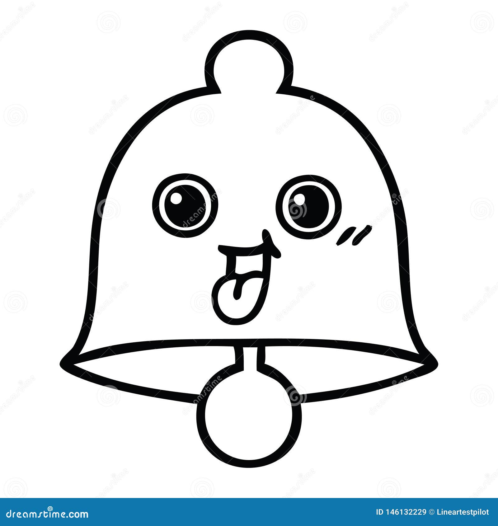 Line Drawing Cartoon of a Bell Stock Vector - Illustration of ...