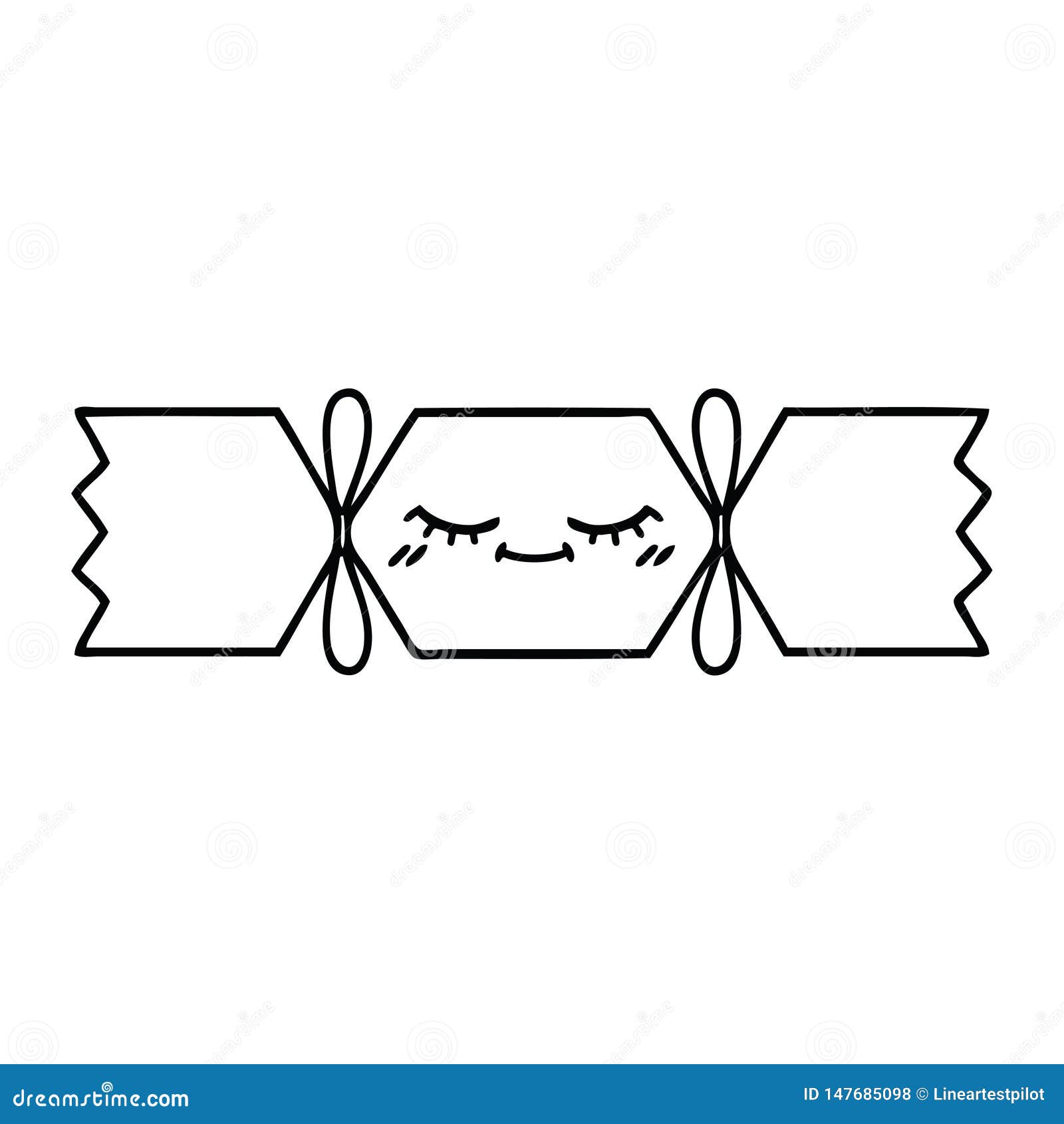 Line Drawing Cartoon Christmas Cracker Stock Vector - Illustration of ...
