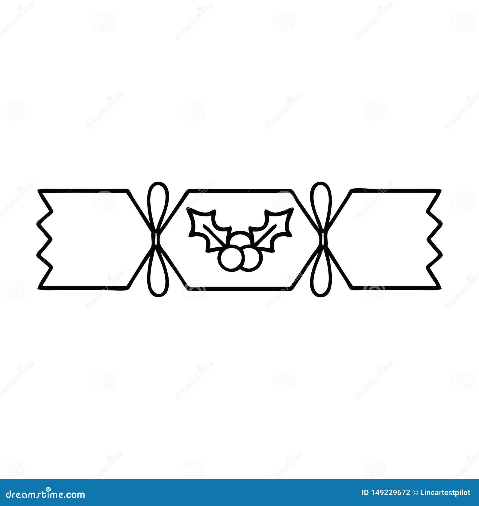 Line Drawing Cartoon Christmas Cracker Stock Vector - Illustration of ...