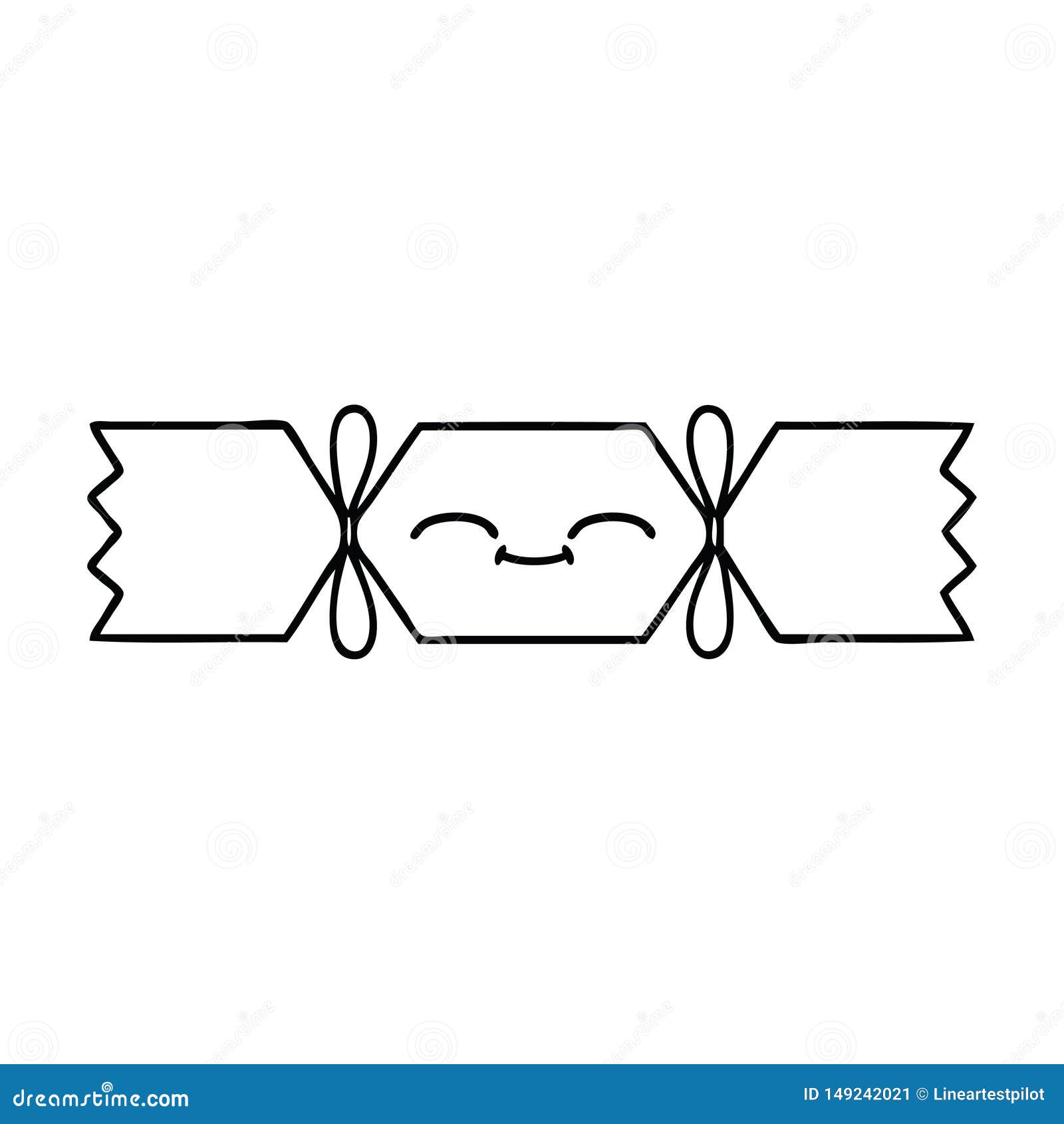 Line Drawing Cartoon Christmas Cracker Stock Vector - Illustration of ...