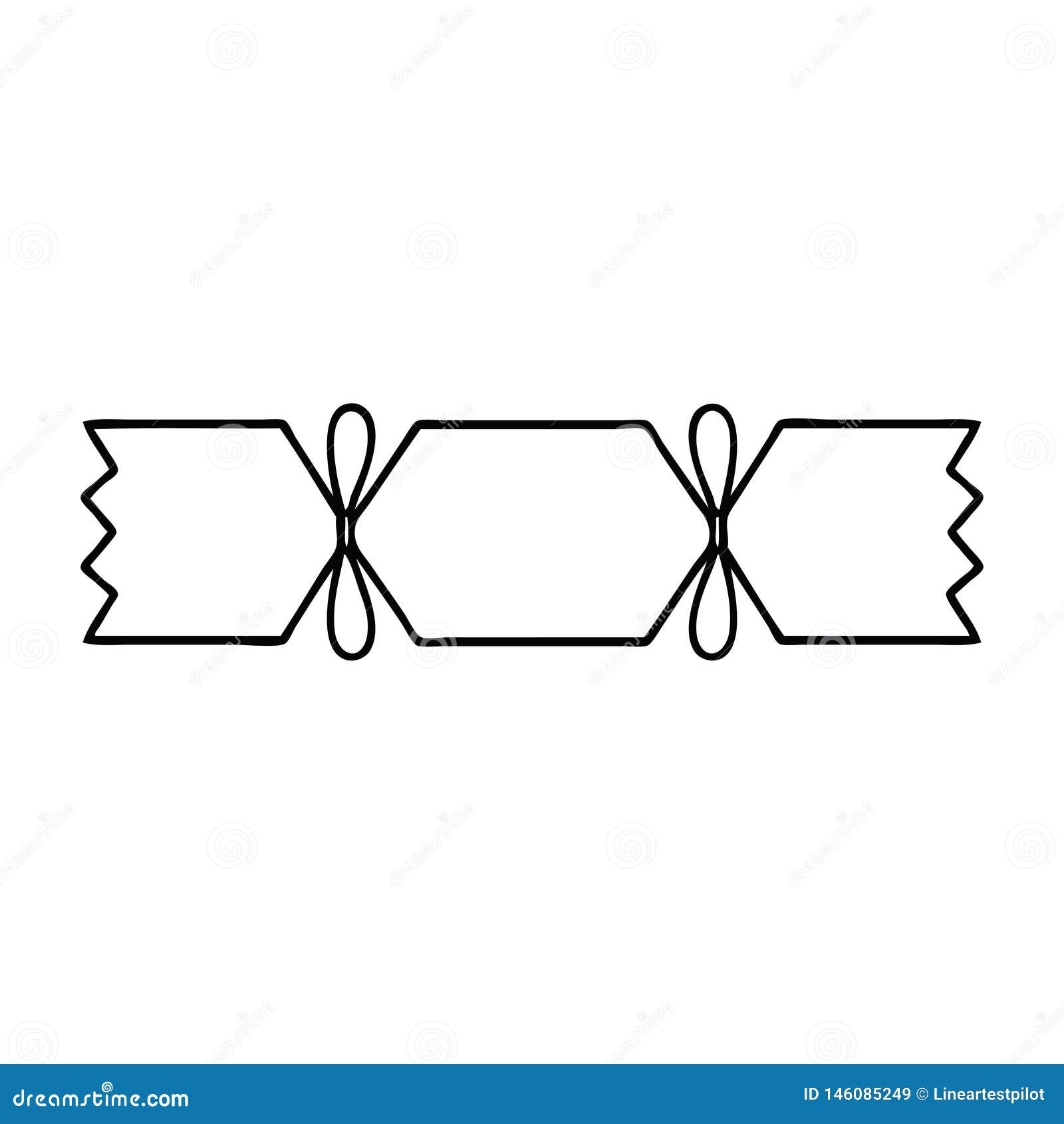 Line Drawing Cartoon of a Christmas Cracker Stock Vector - Illustration ...