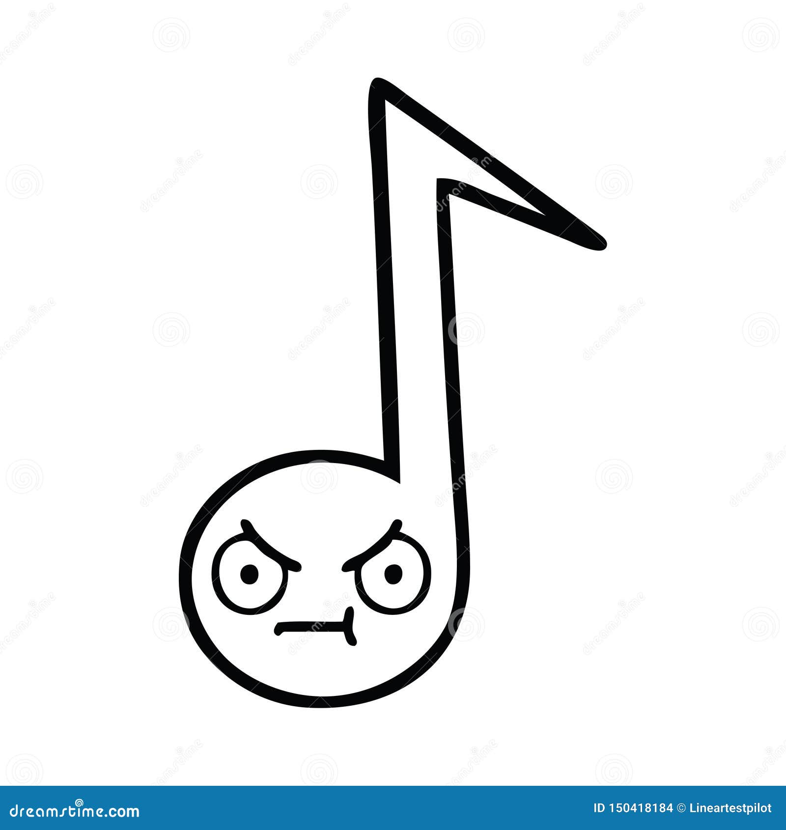 Line Drawing Cartoon of a Musical Note Stock Vector - Illustration of ...