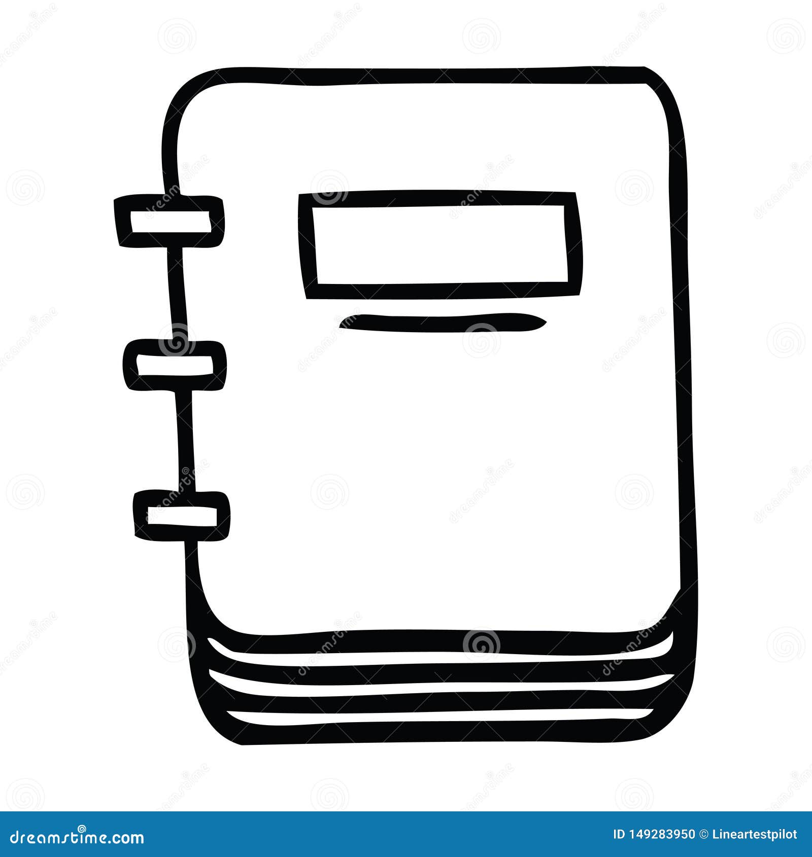 Line Drawing Cartoon Note Book Stock Vector - Illustration of hand ...