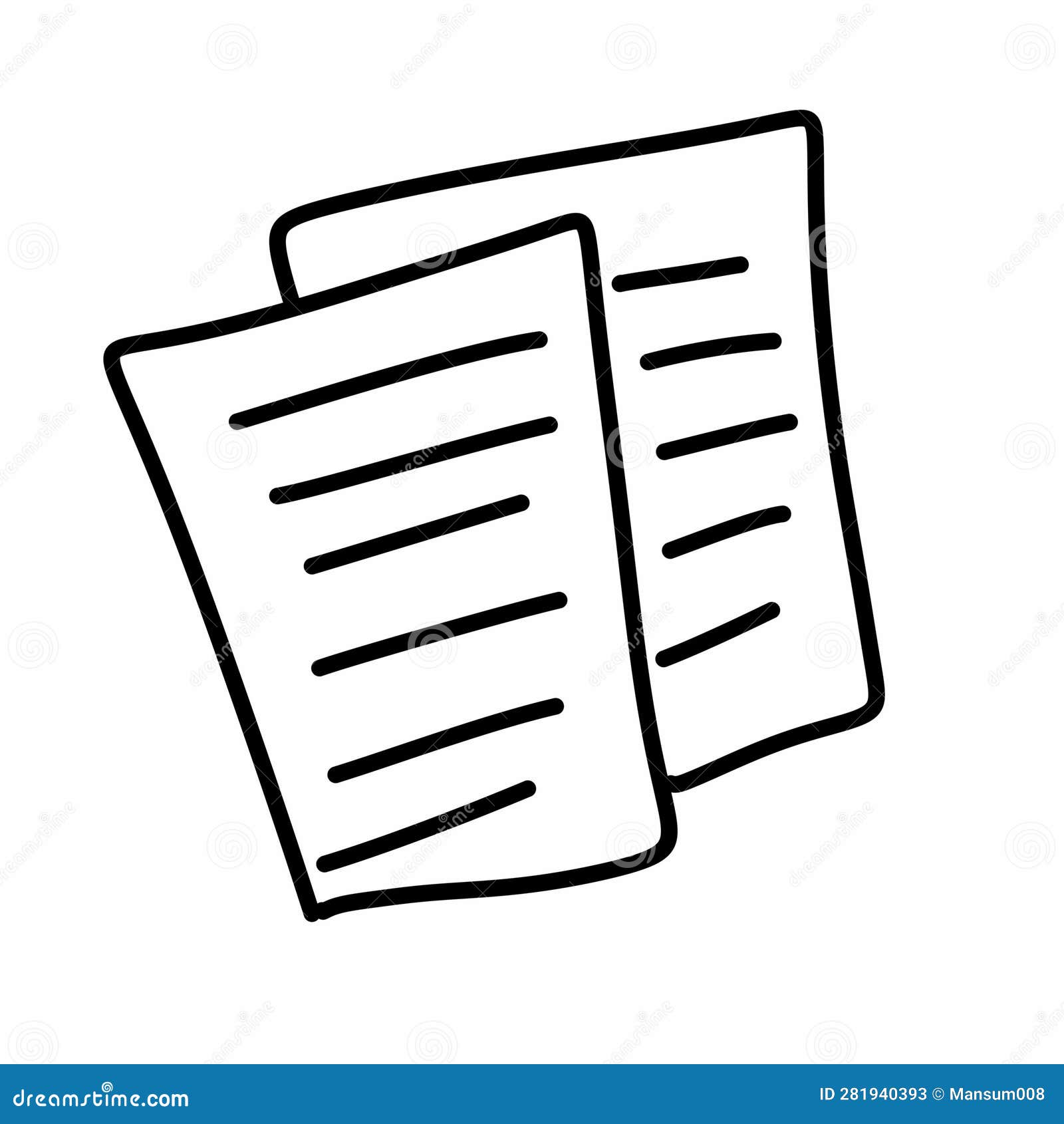 Line Drawing Cartoon of a Paper Stock Illustration - Illustration of ...