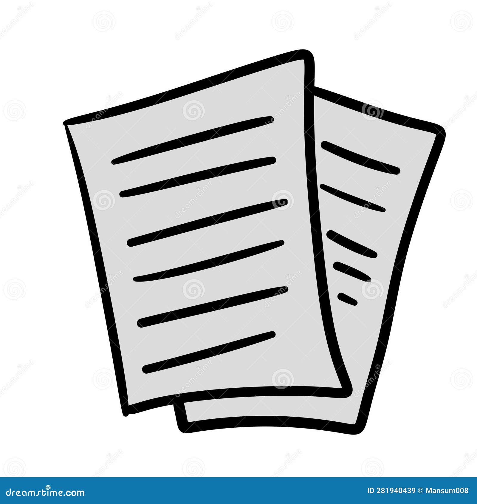 Line Drawing Cartoon of a Paper Stock Illustration - Illustration of ...