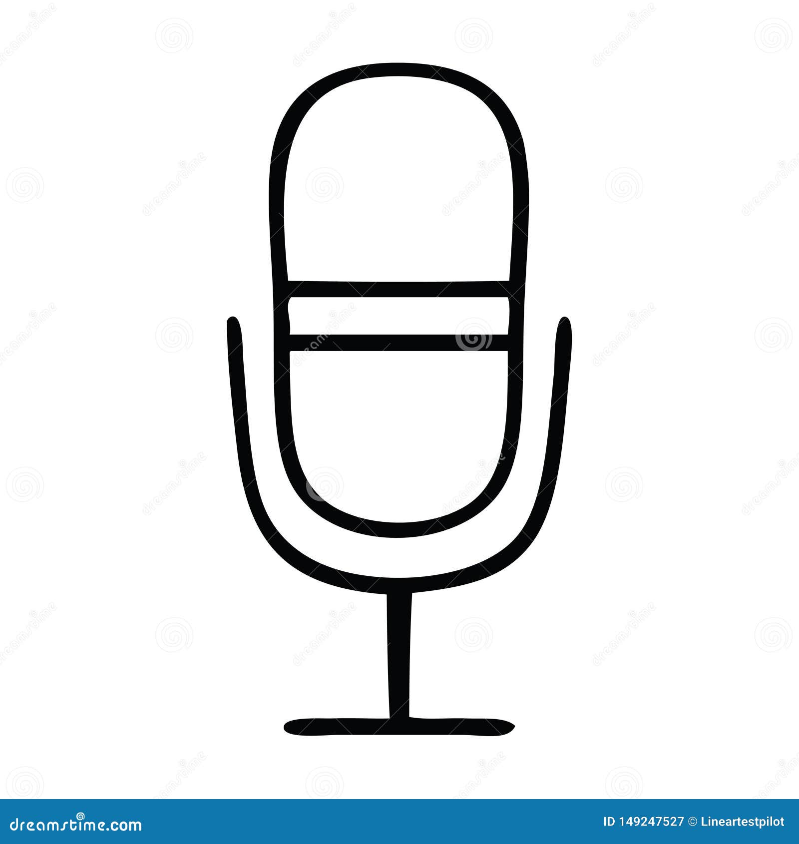 Line Drawing Cartoon Radio Microphone Stock Vector - Illustration of ...