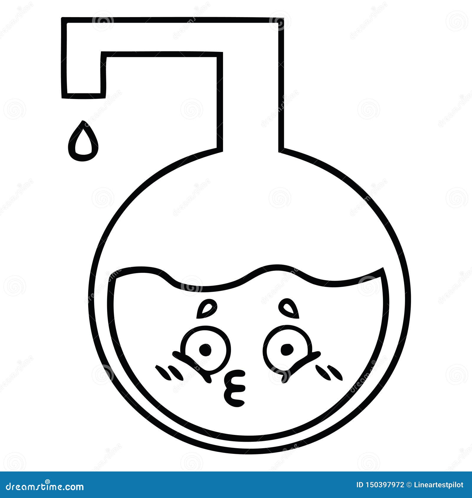 Line Drawing Cartoon of a Science Experiment Stock Vector ...