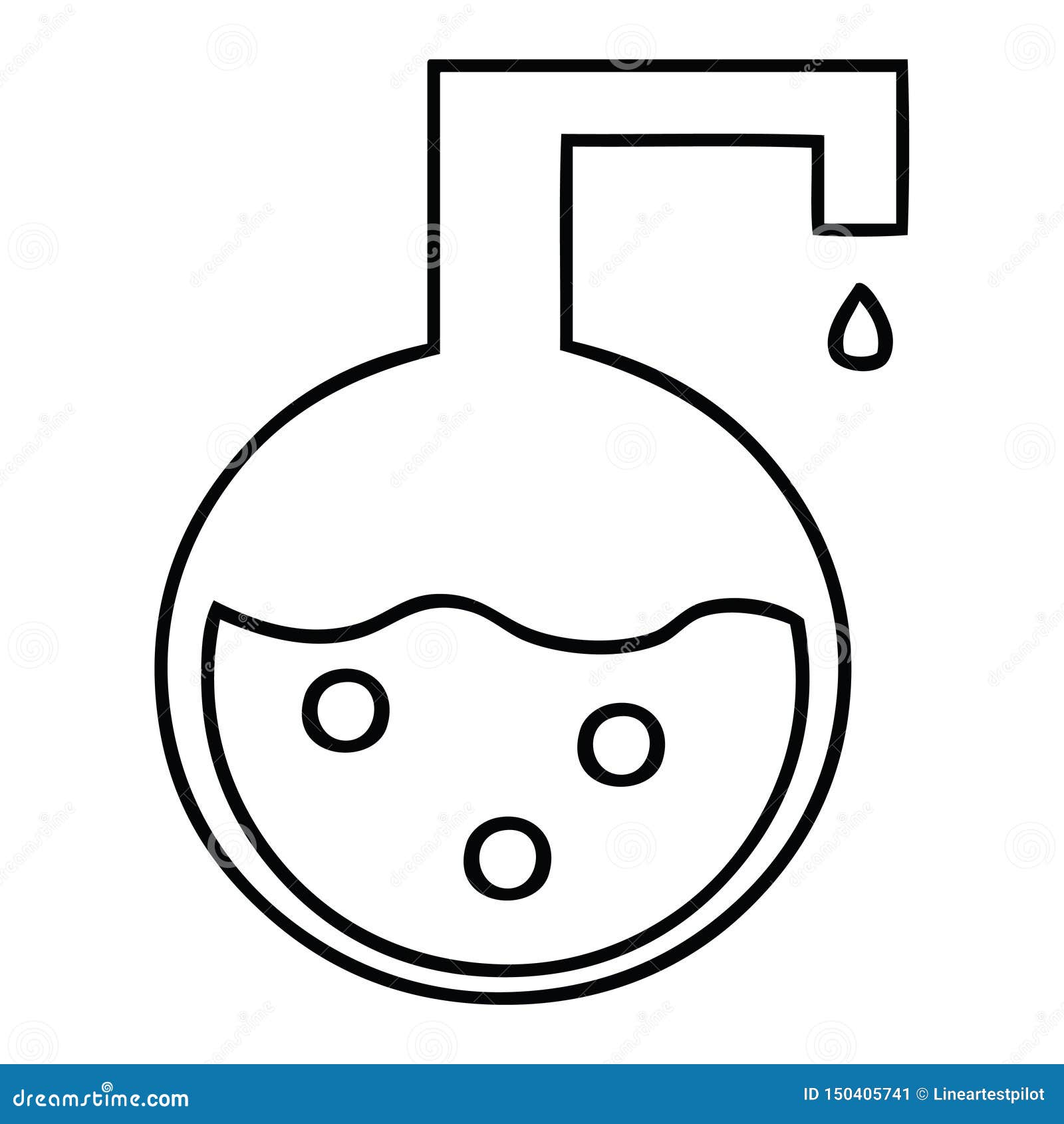 Line Drawing Cartoon of a Science Experiment Stock Vector ...