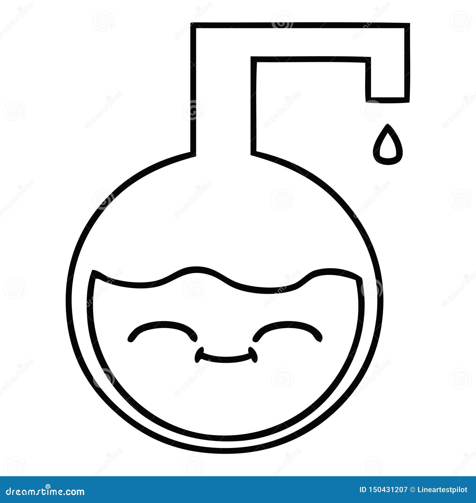 Line Drawing Cartoon of a Science Experiment Stock Vector ...