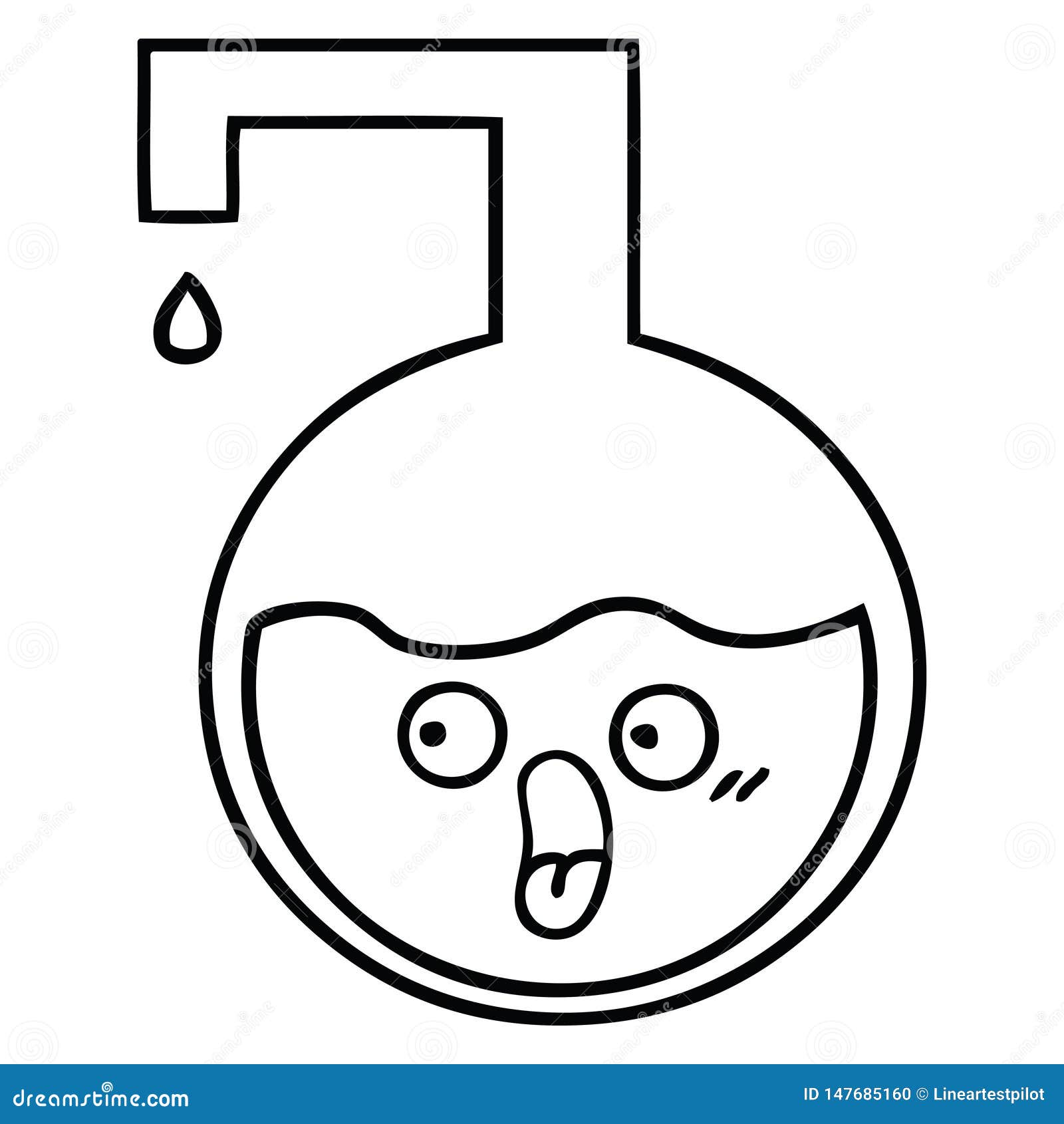 Line Drawing Cartoon Science Experiment Stock Vector - Illustration of ...