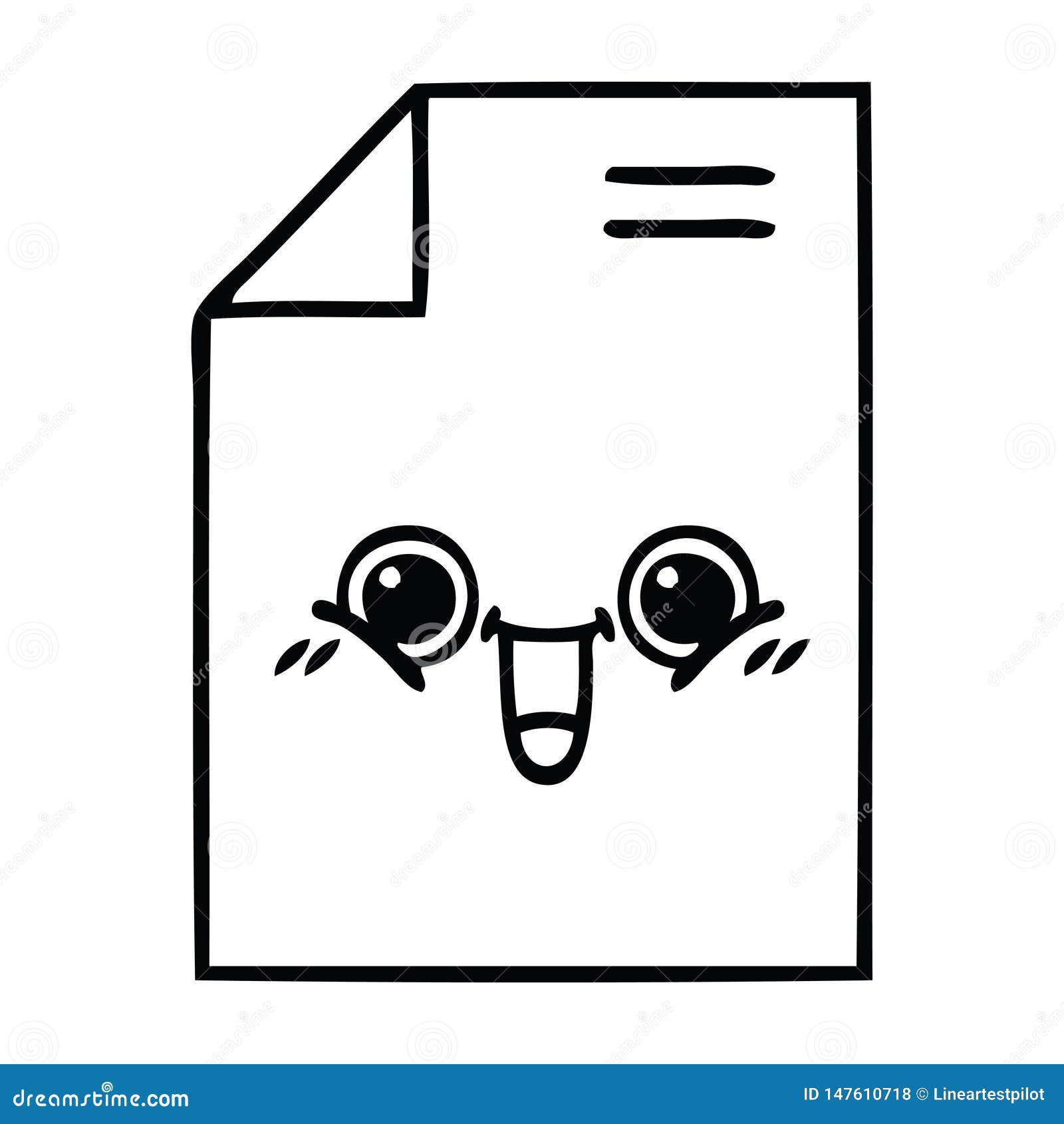 Line Drawing Cartoon Sheet of Paper Stock Vector - Illustration of ...