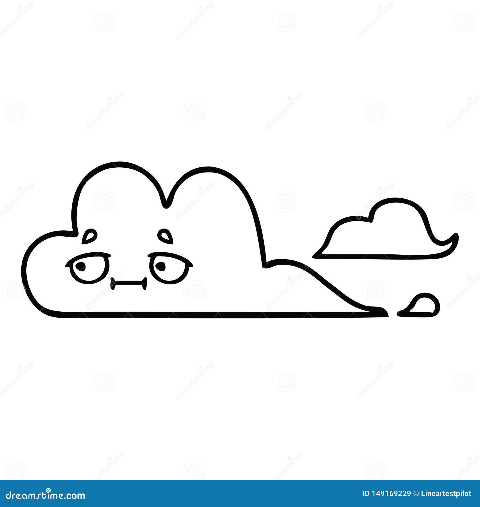 Line Drawing Cartoon Storm Cloud Stock Vector - Illustration of quirky ...