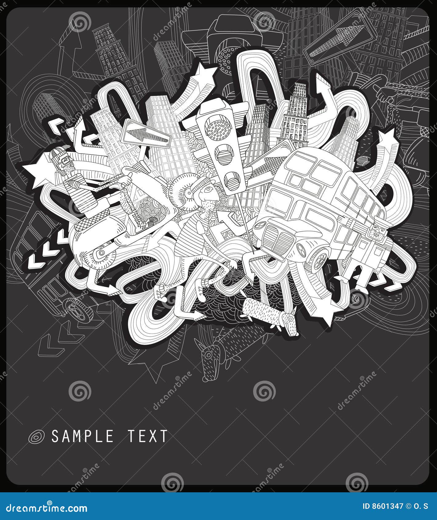 Line Drawing Chaotic City - Vector Stock Vector - Illustration of ...