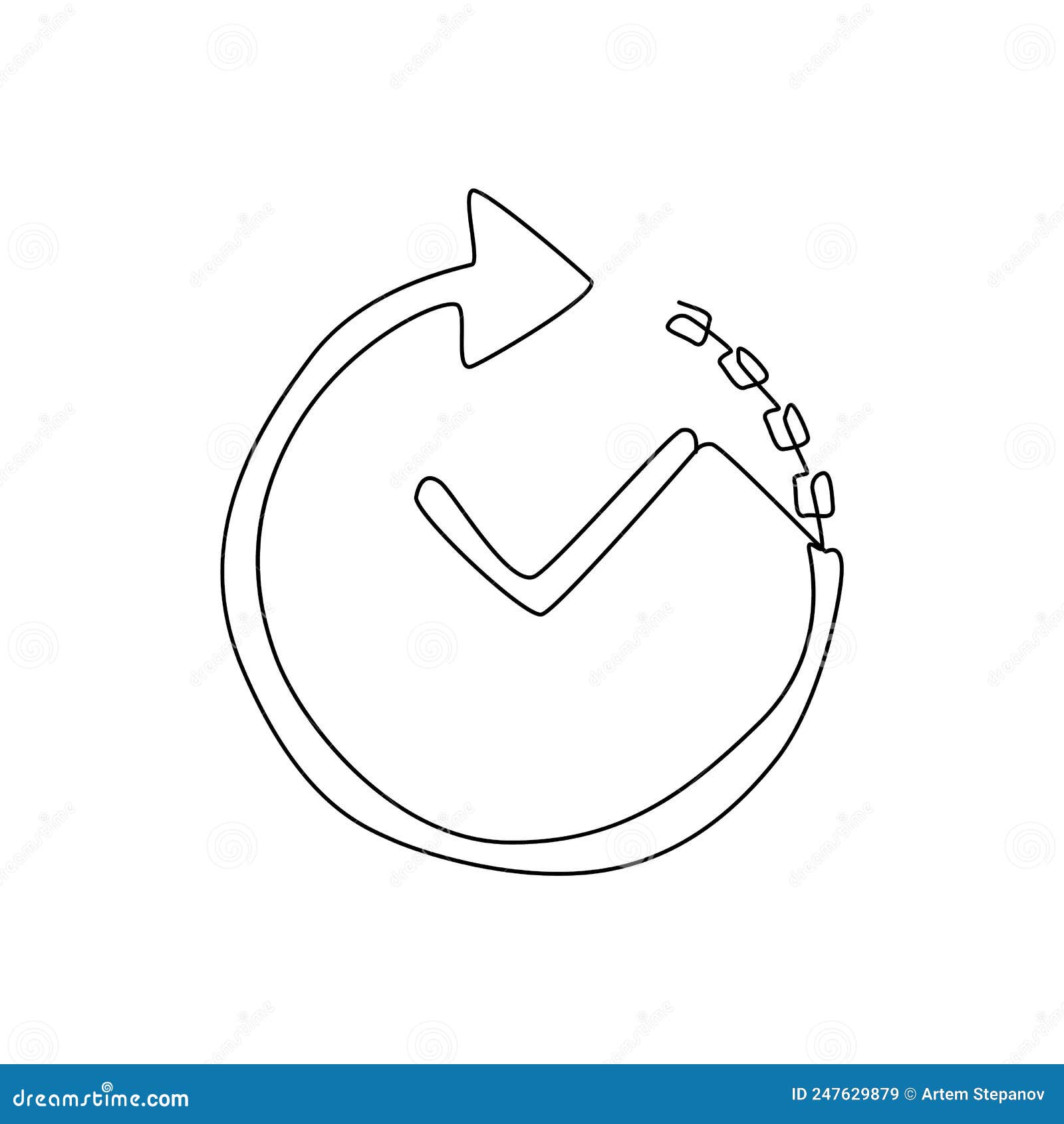 Line Drawing Clock Icon stock vector. Illustration of data - 247629879