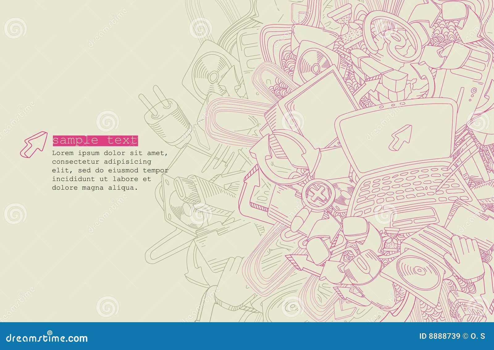 Line Drawing Computer Theme -vector Stock Vector - Illustration of ...