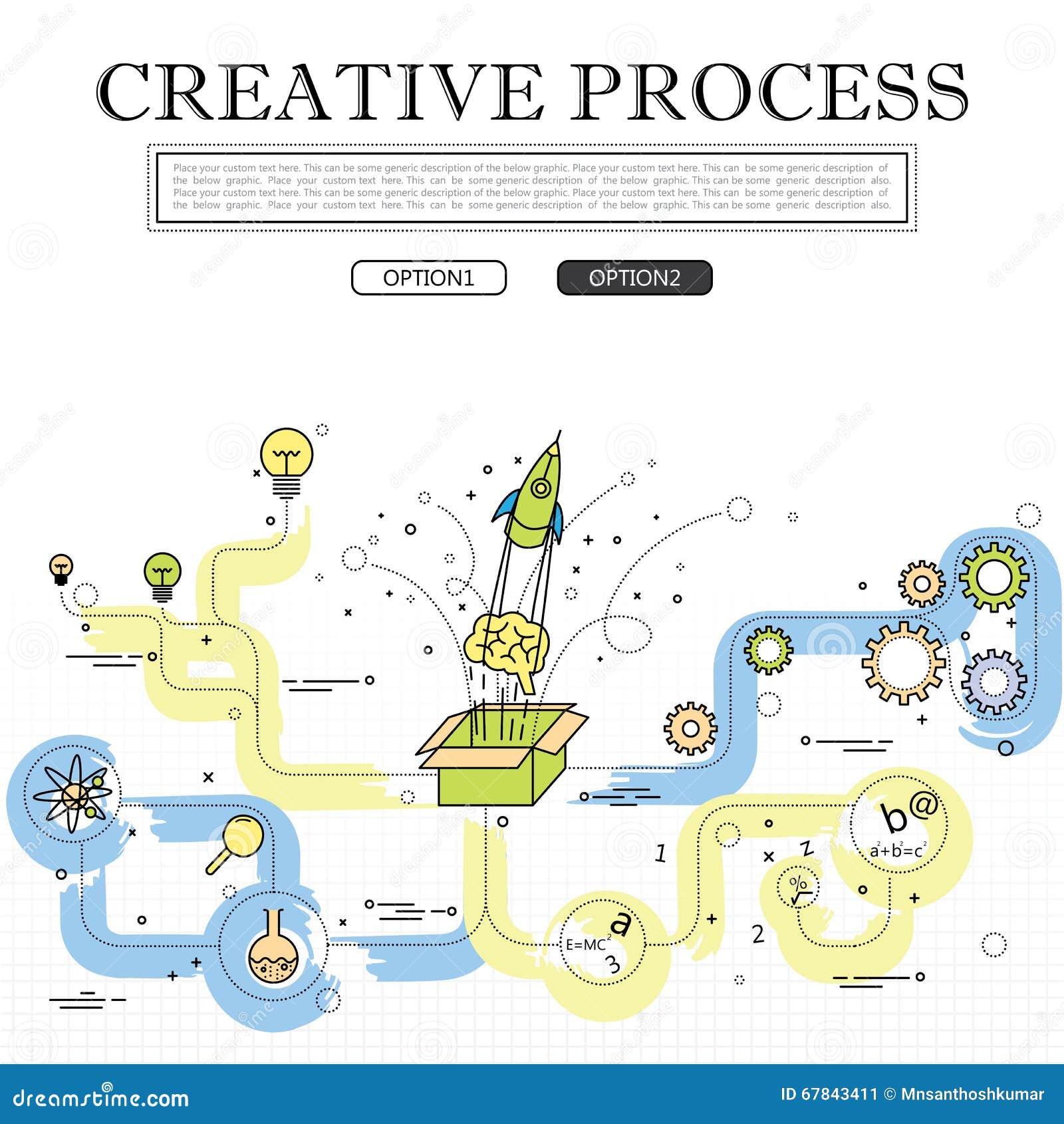 Line Drawing of Concept of Creative Process Vector Graphic Stock Vector ...