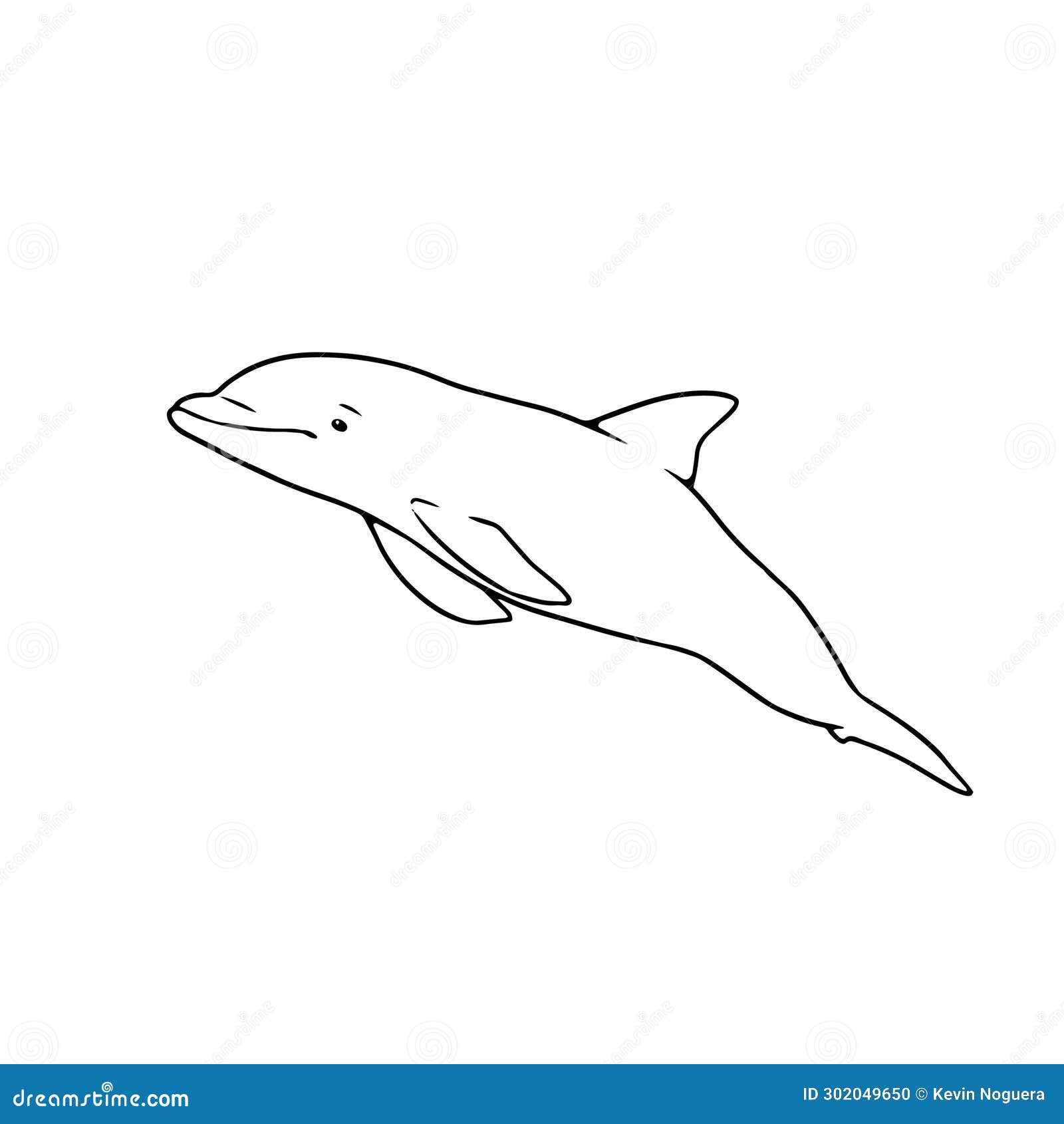 Line Drawing of a Dolphin in Black and White for Coloring Vector Stock ...