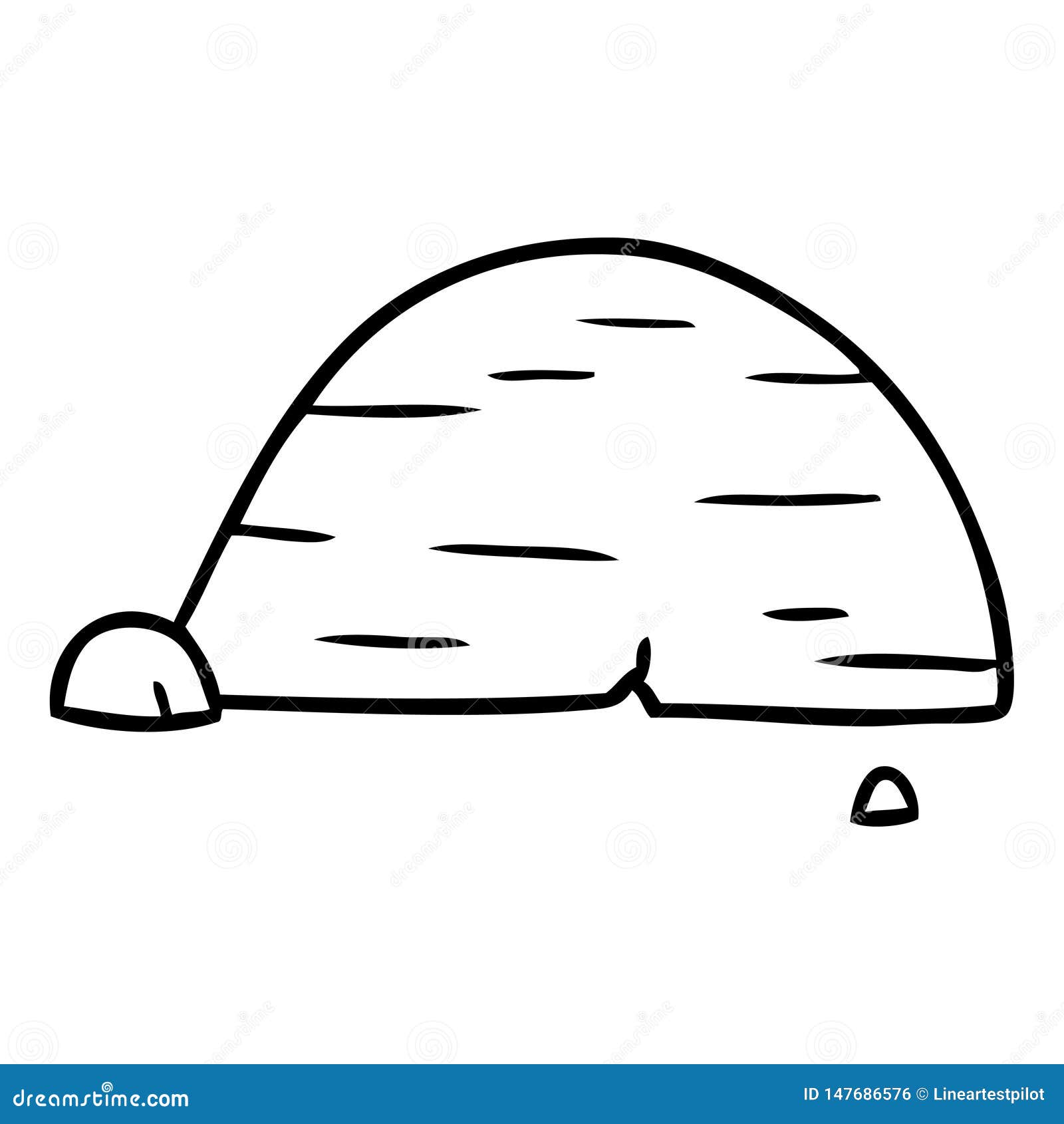 Line Drawing Doodle of Grey Stone Boulder Stock Vector - Illustration ...