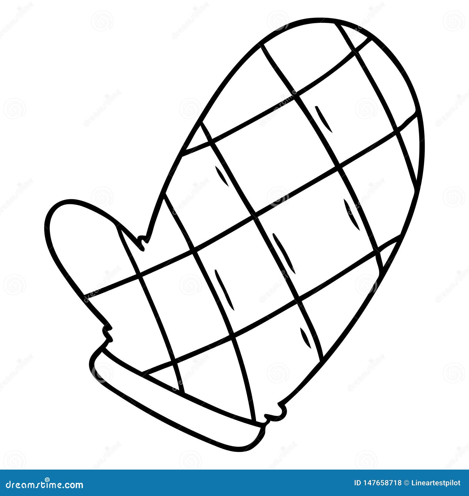 Line Drawing Doodle of an Oven Glove Stock Vector - Illustration of ...