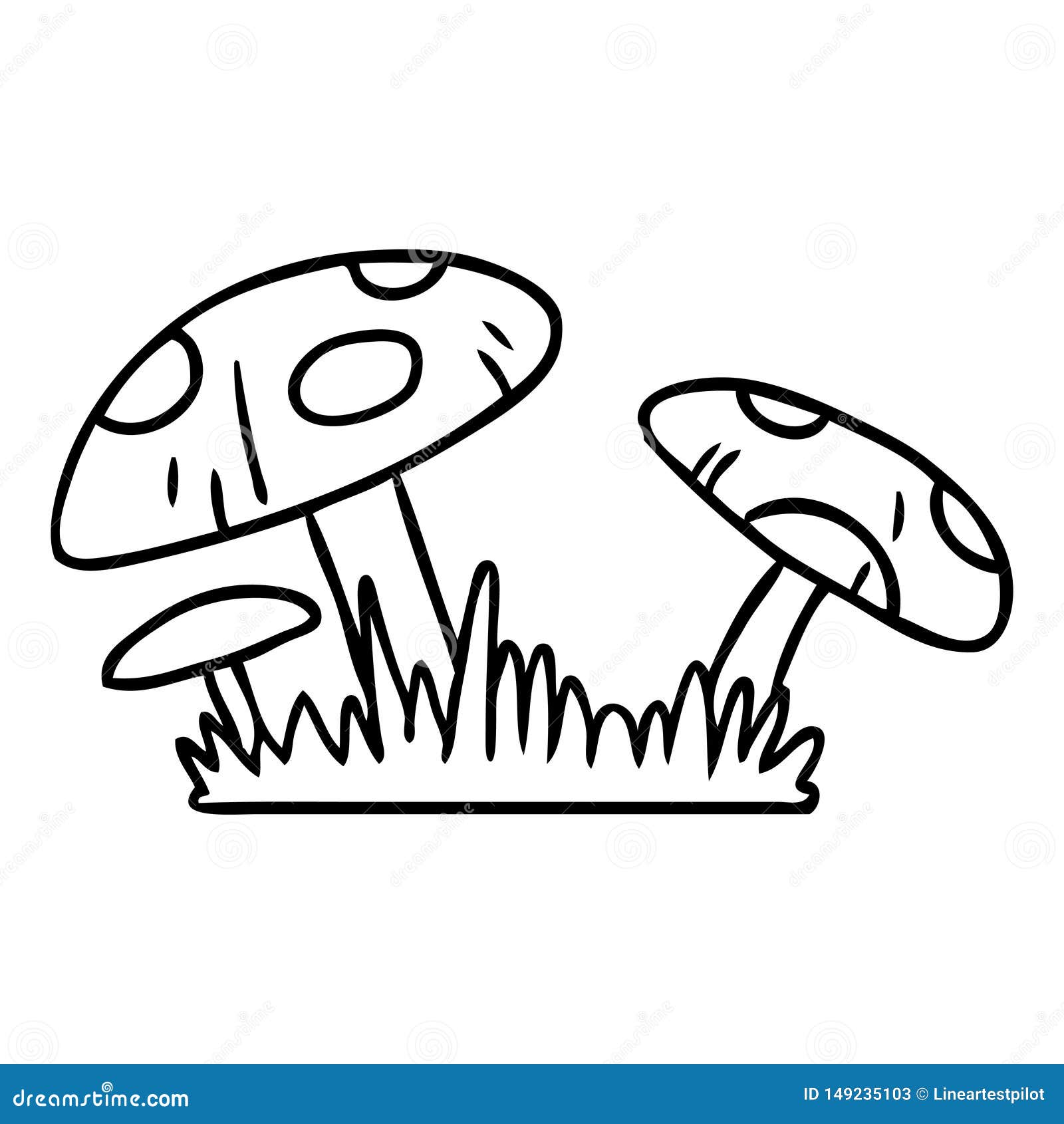 Line Drawing Doodle of a Toad Stool Stock Vector - Illustration of clip ...