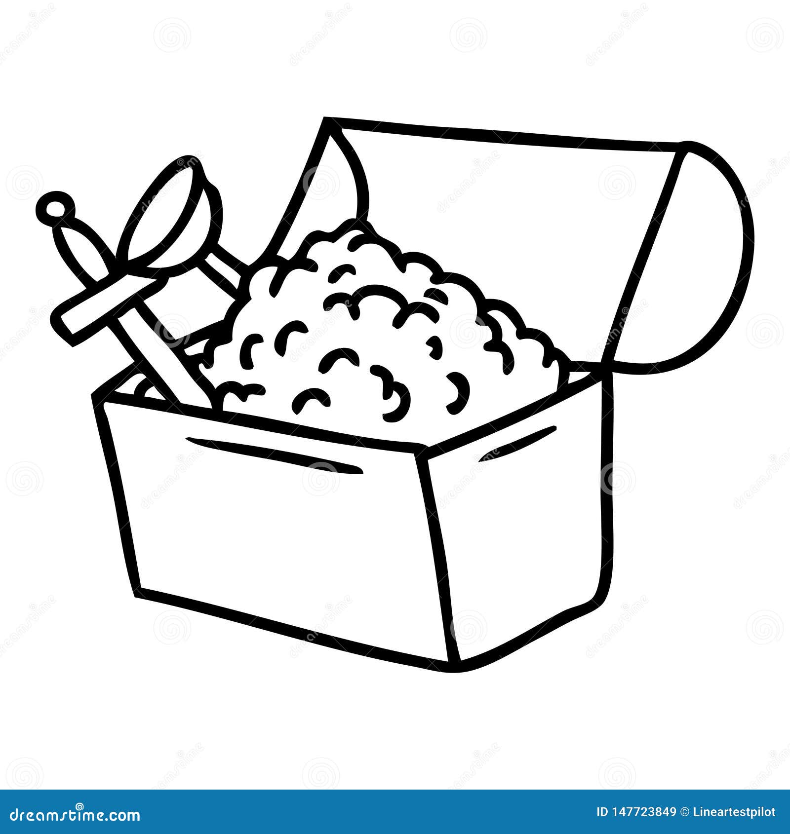 Line Drawing Doodle of a Treasure Chest Stock Vector - Illustration of ...