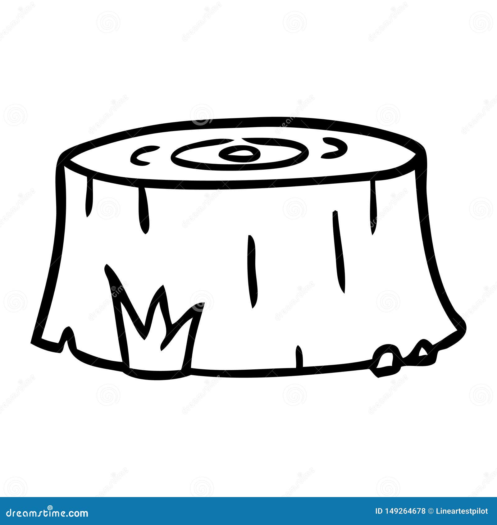 Line Drawing Doodle of a Tree Log Stock Vector - Illustration of ...