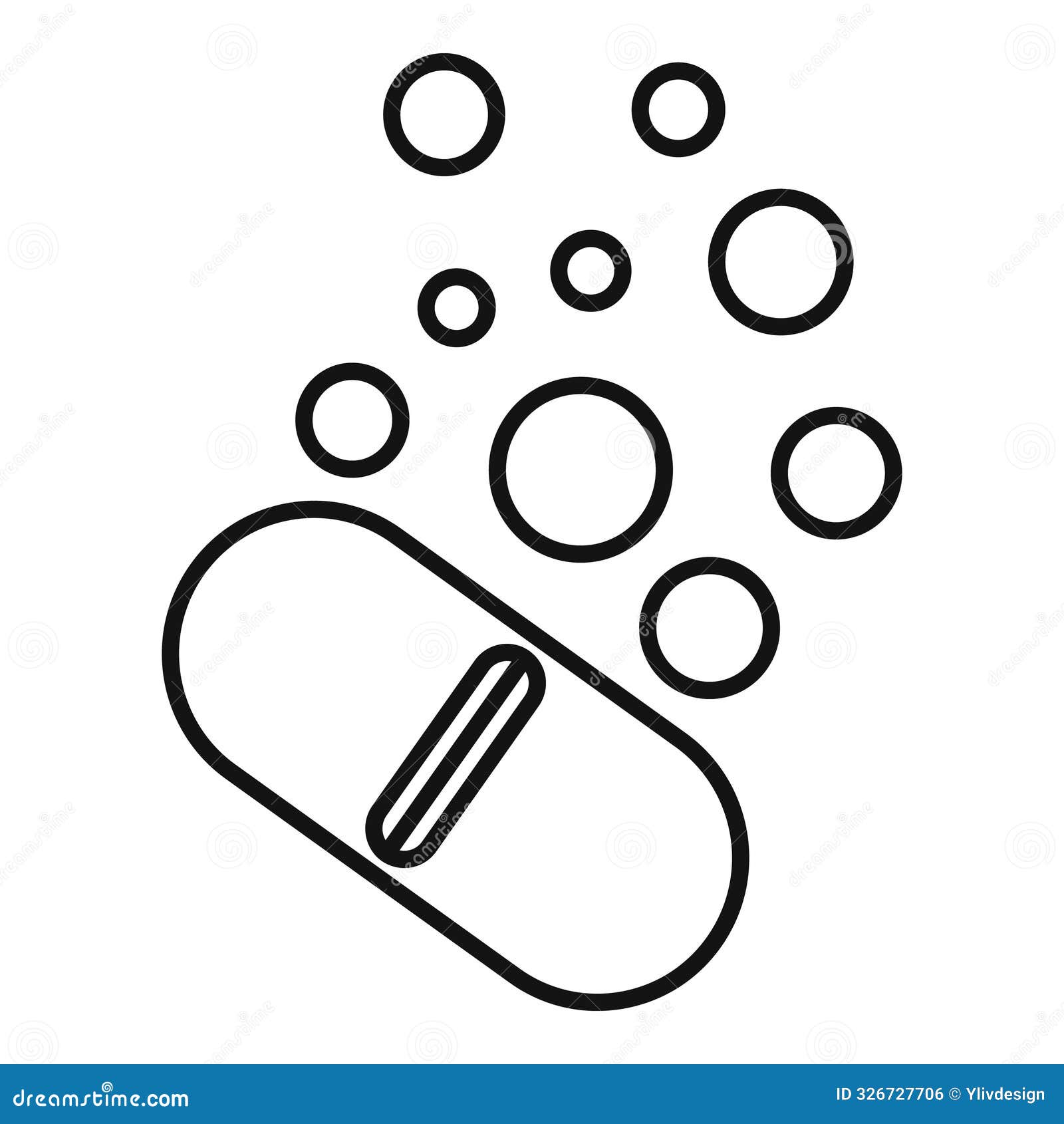 Effervescent Pill Dissolving with Bubbles Icon Stock Vector ...
