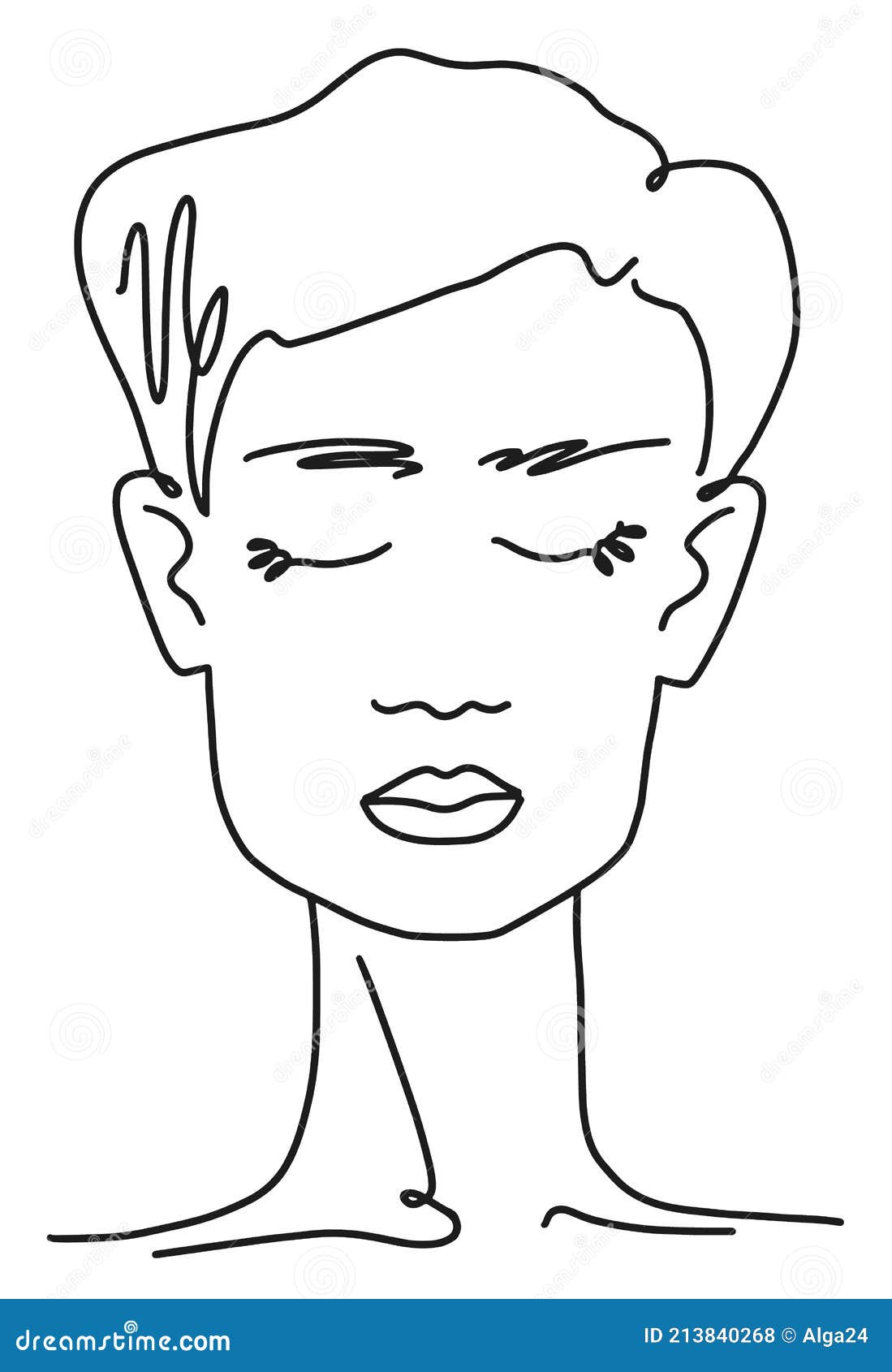 Line Drawing Face Aesthetic Contour. Abstract Woman Portrait Stock ... Line Drawing Face Aesthetic Contour. Abstract Woman Portrait Stock ...