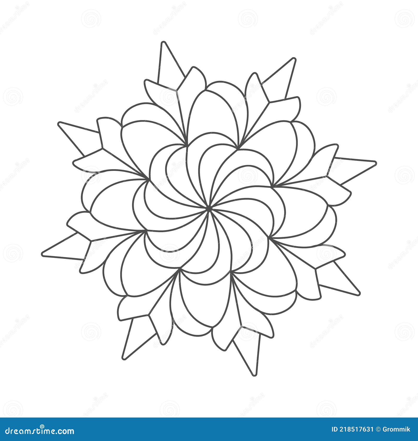 Line Drawing of a Flower Pattern, for Application, Coloring Book ...