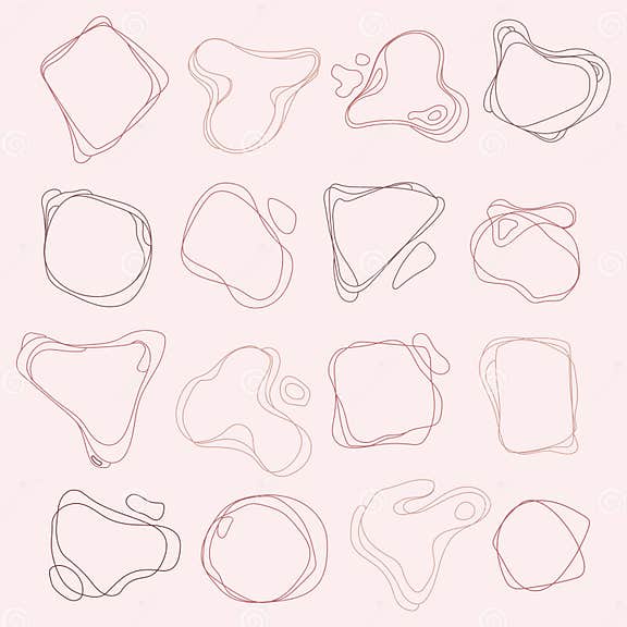 Line Drawing Frame Design Set in Abstract Style. Set of Vector Design ...