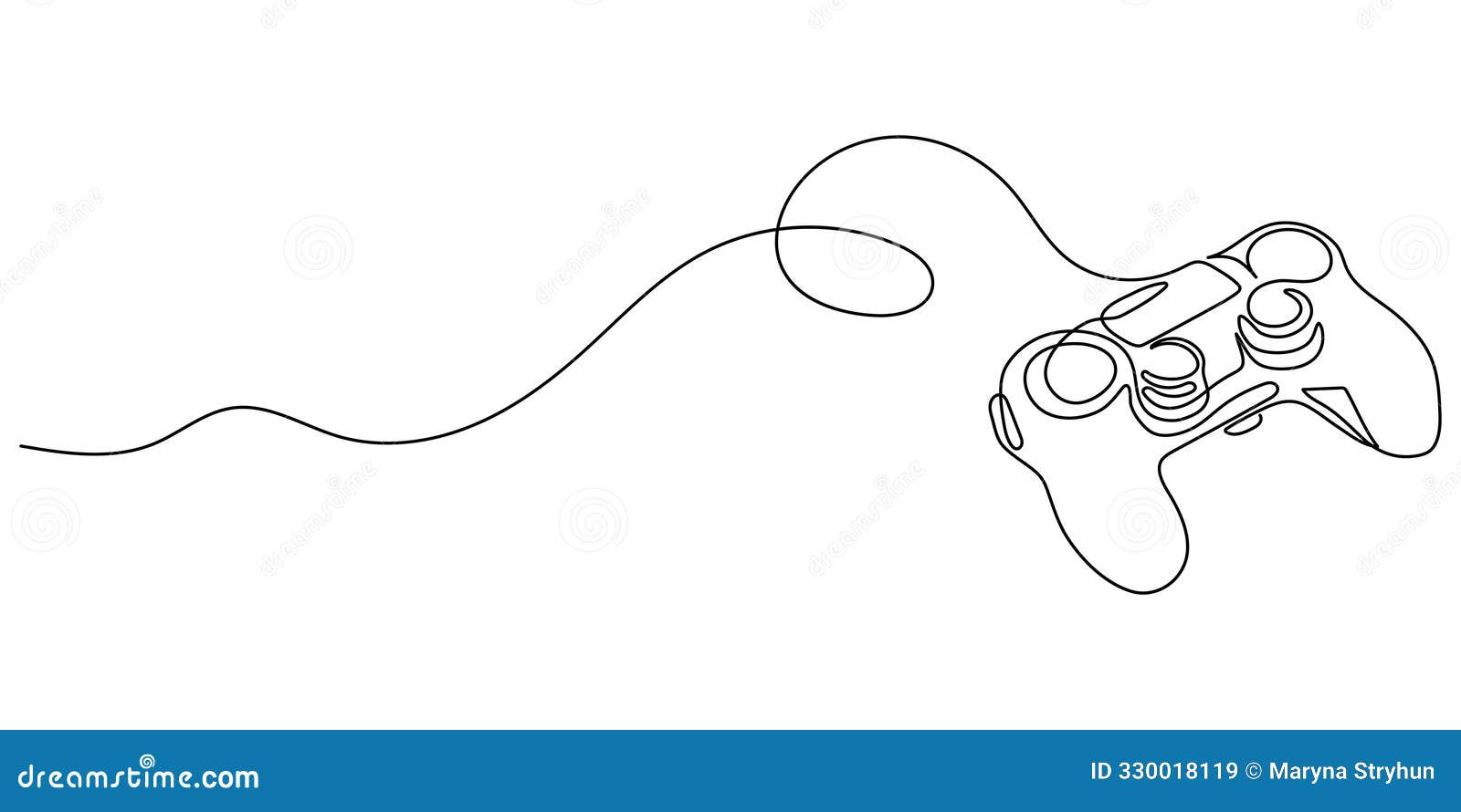 Line Drawing of a Game Stick. Game Joystick and Controller for ESports ...