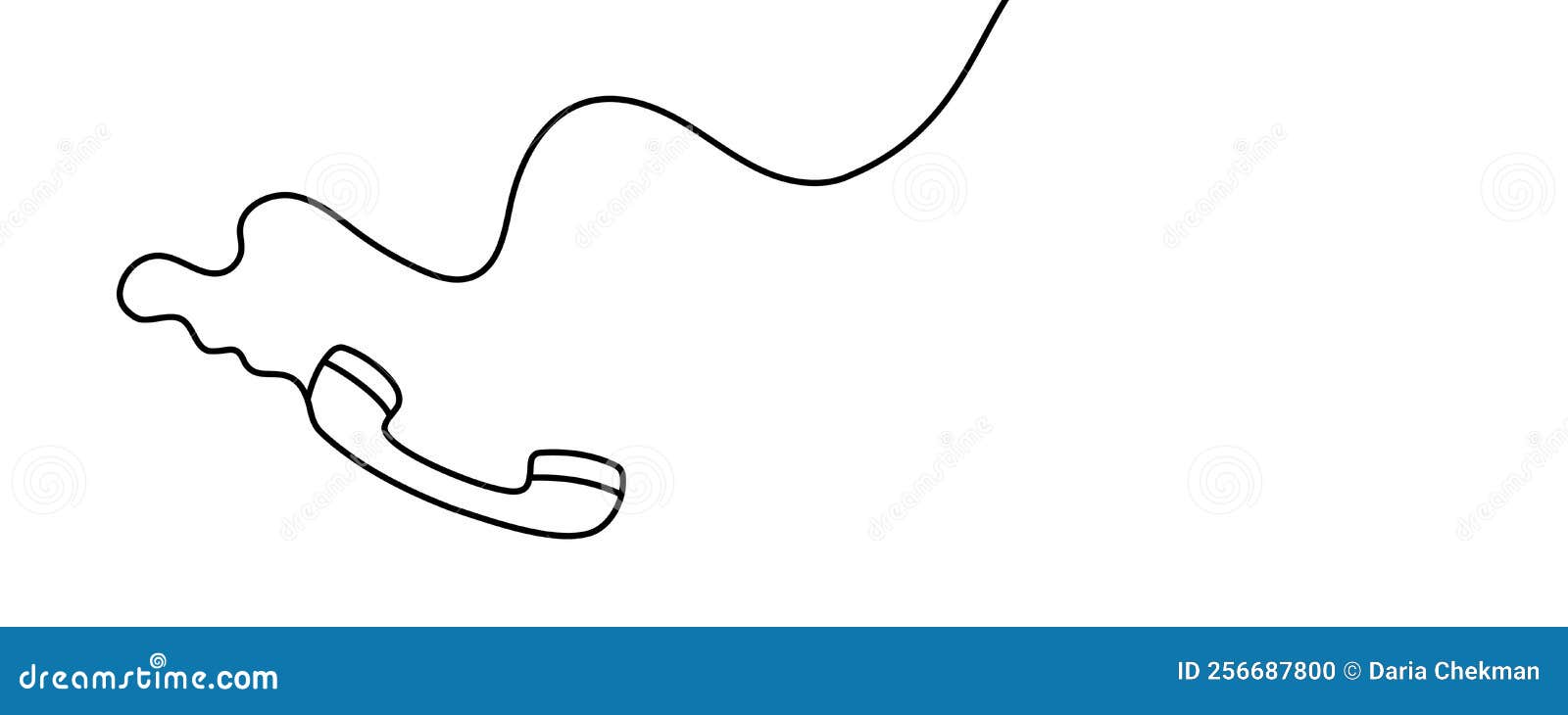 Line Drawing Handset. Single Pattern Phone Icon Stock Vector ...