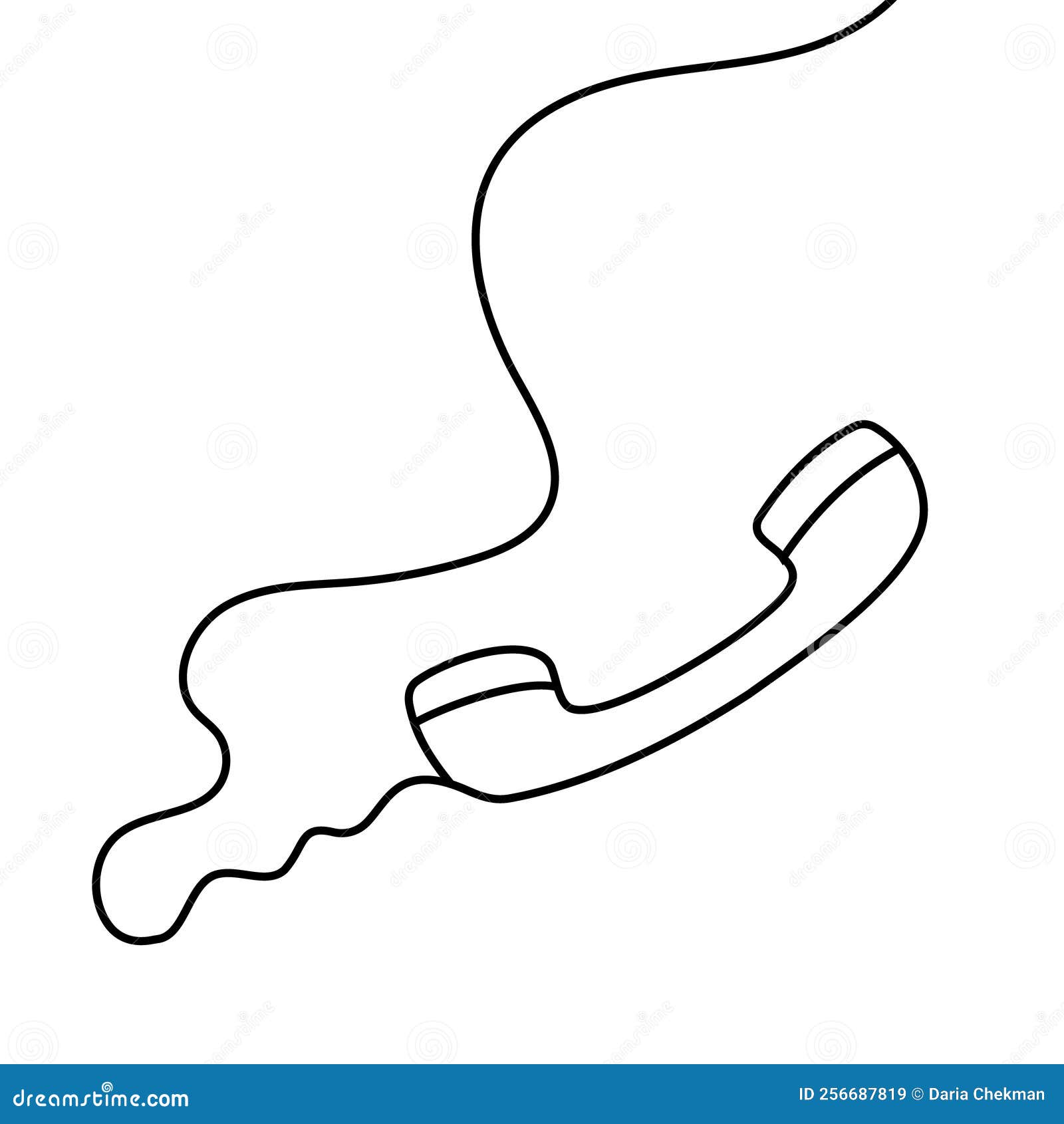 Line Drawing Handset. Single Pattern Phone Icon Stock Vector ...