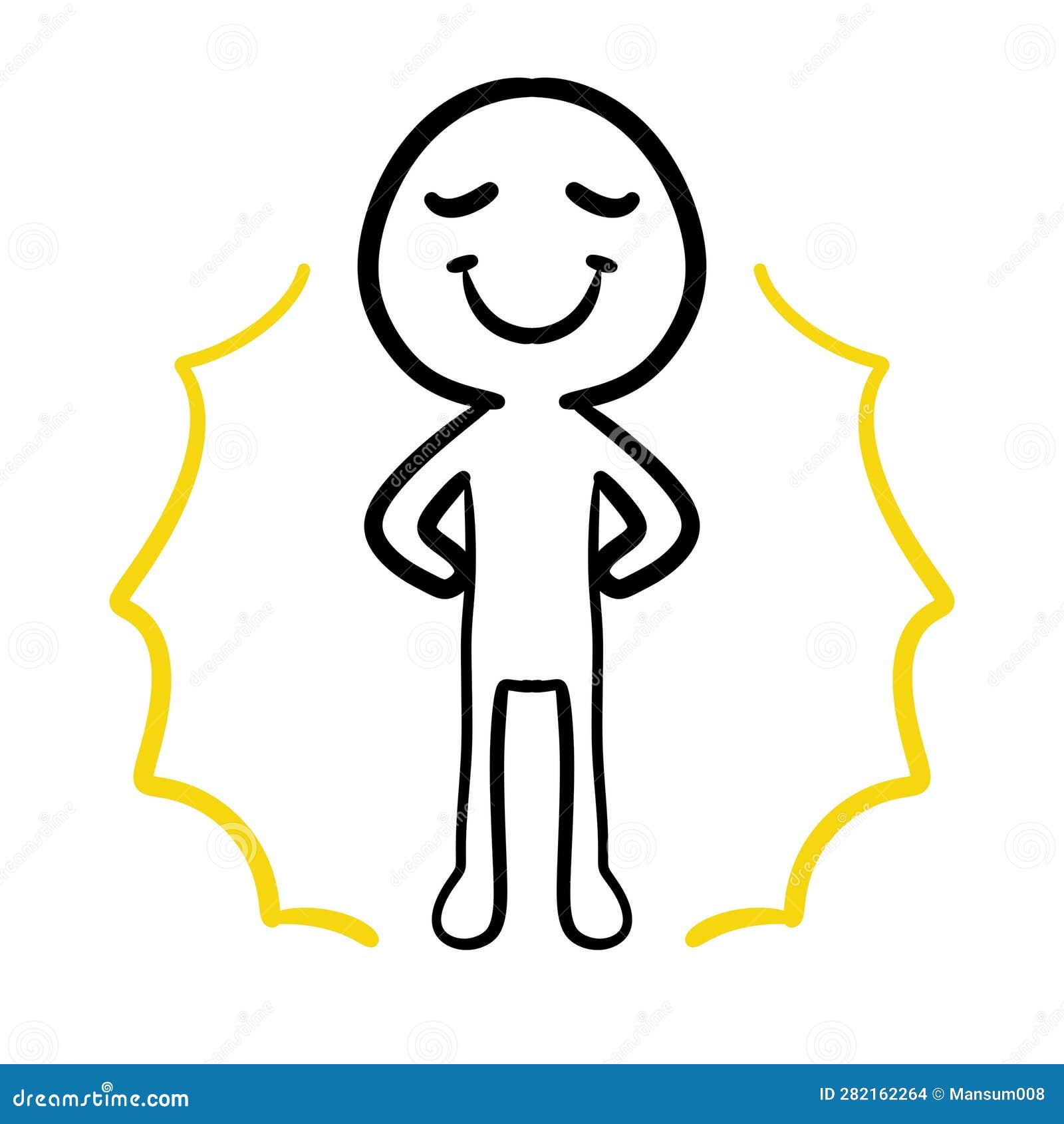 Line Drawing Happy Cartoon Man Stock Illustration - Illustration of ...