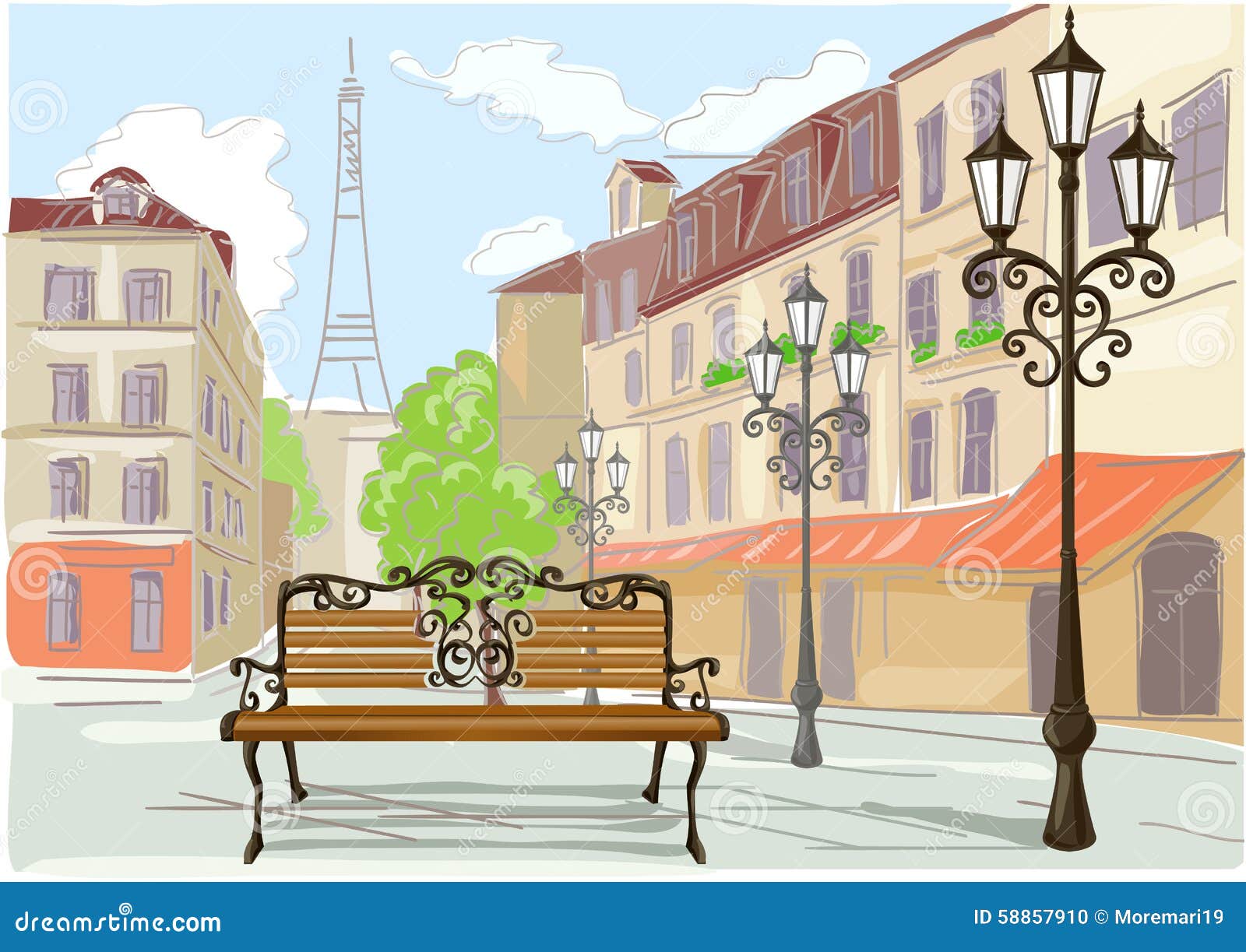 Line Drawing Illustration of Paris Stock Vector - Illustration of ...