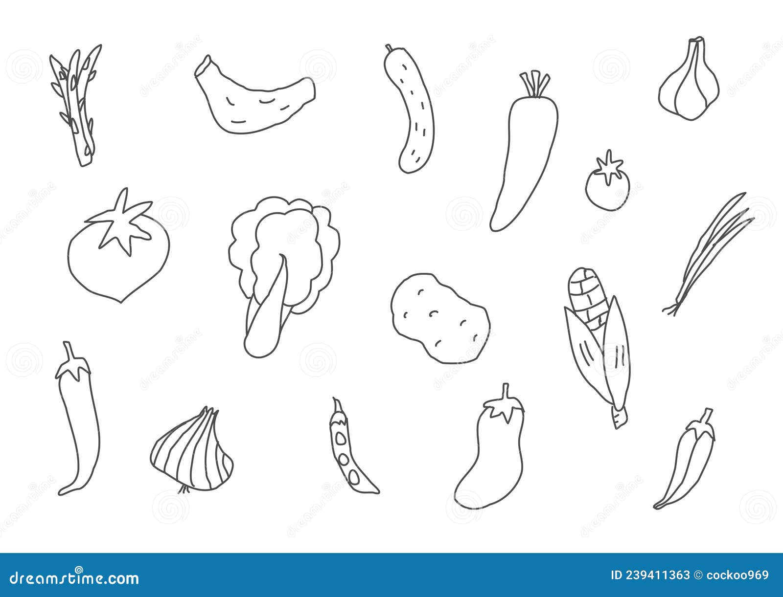 Line Drawing Illustration of Vegetables Stock Vector - Illustration of ...